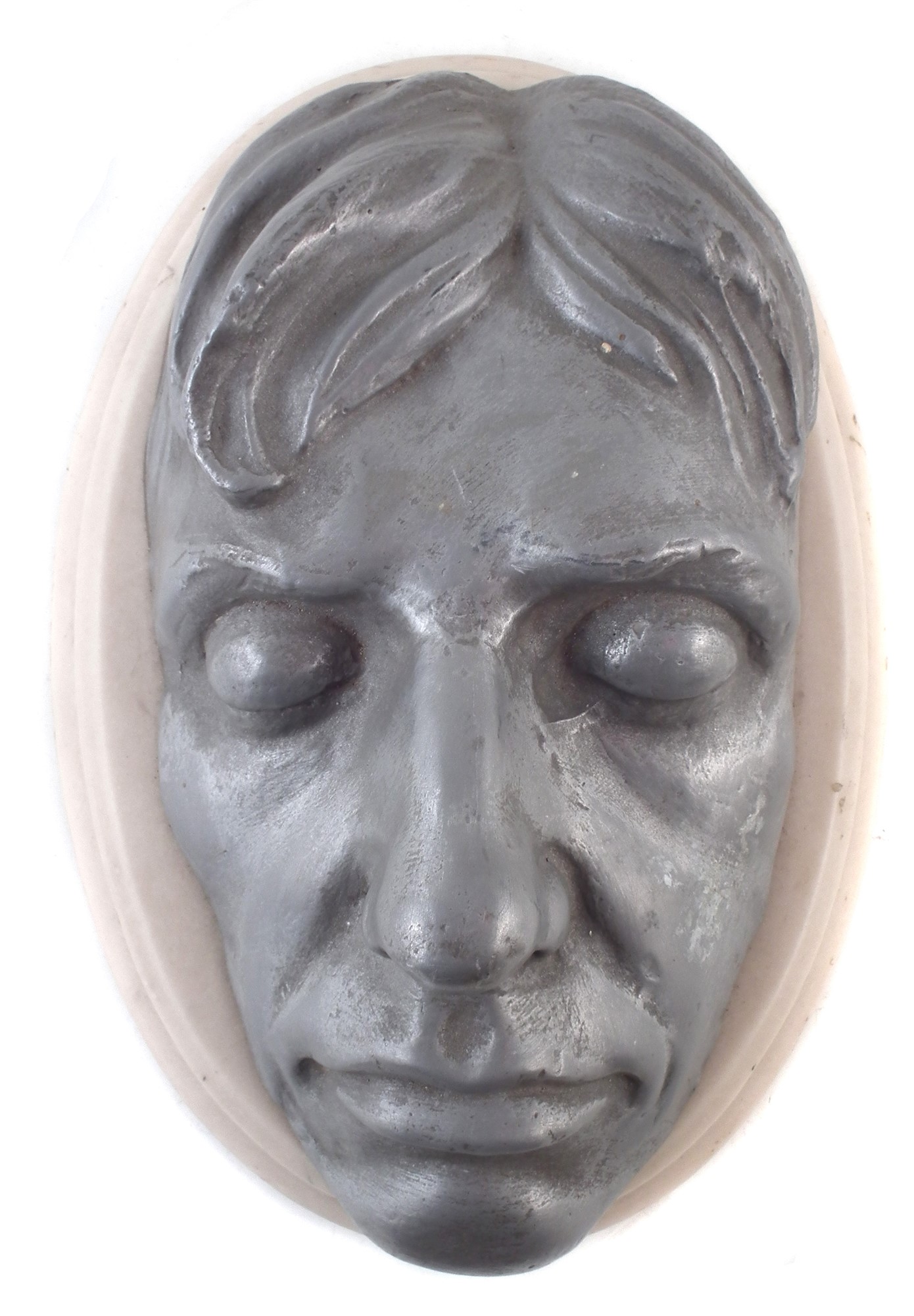 Lot 269 - Cast metal death mask of Nelson on alabaster
