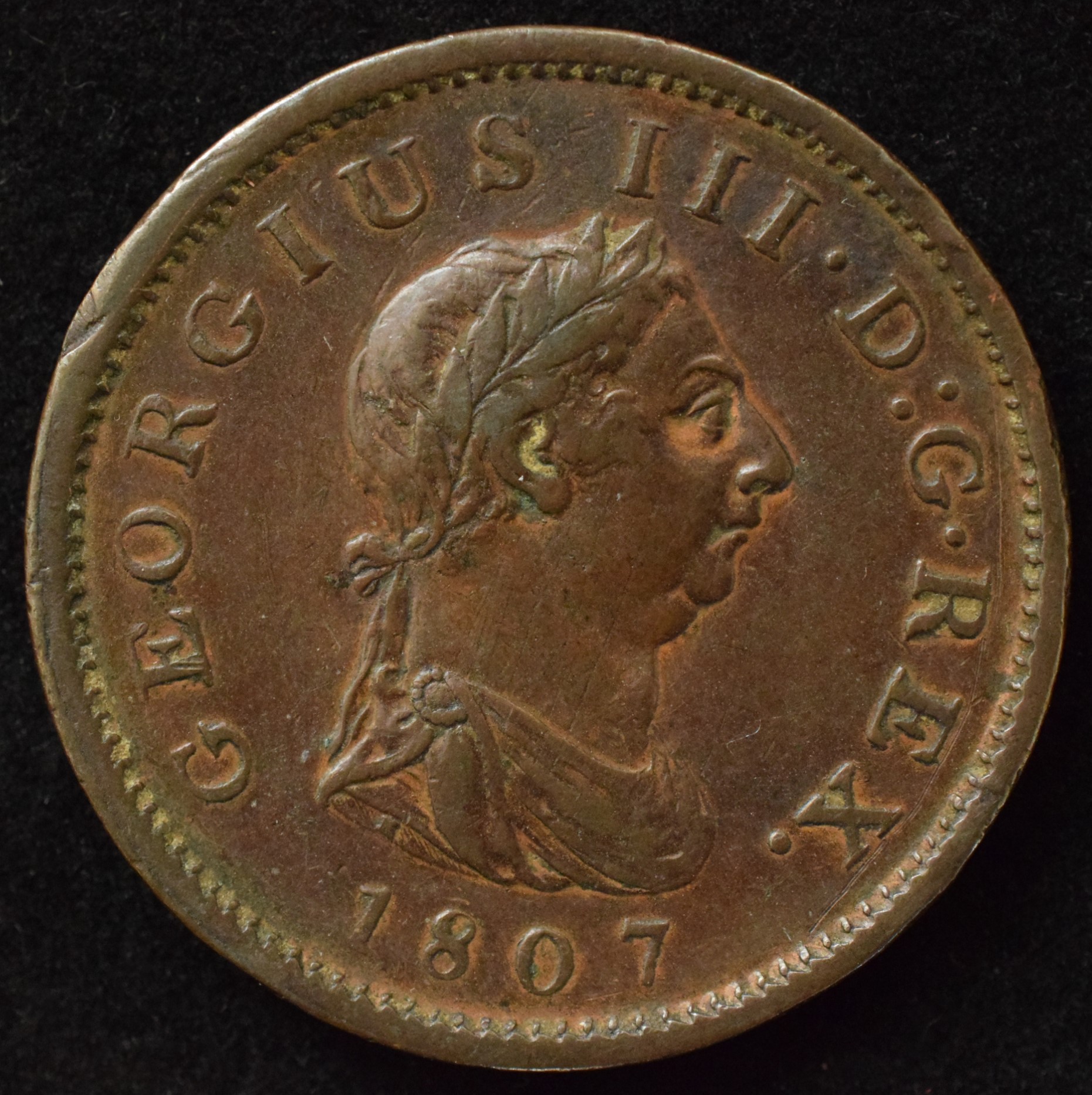 Lot 15 - King George III, Penny, 1807.