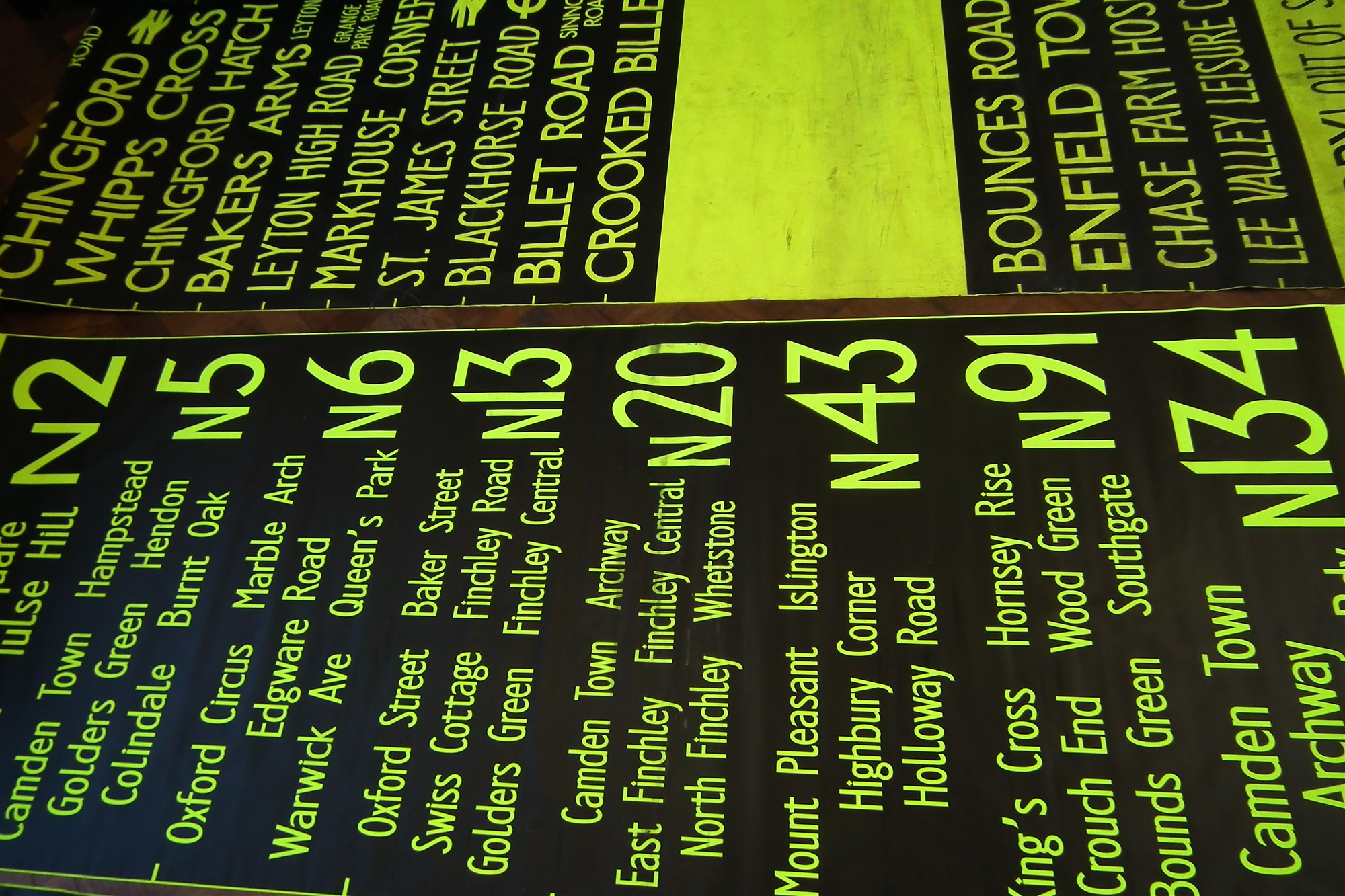 Lot 21 Five London Transport Bus Destination Blinds