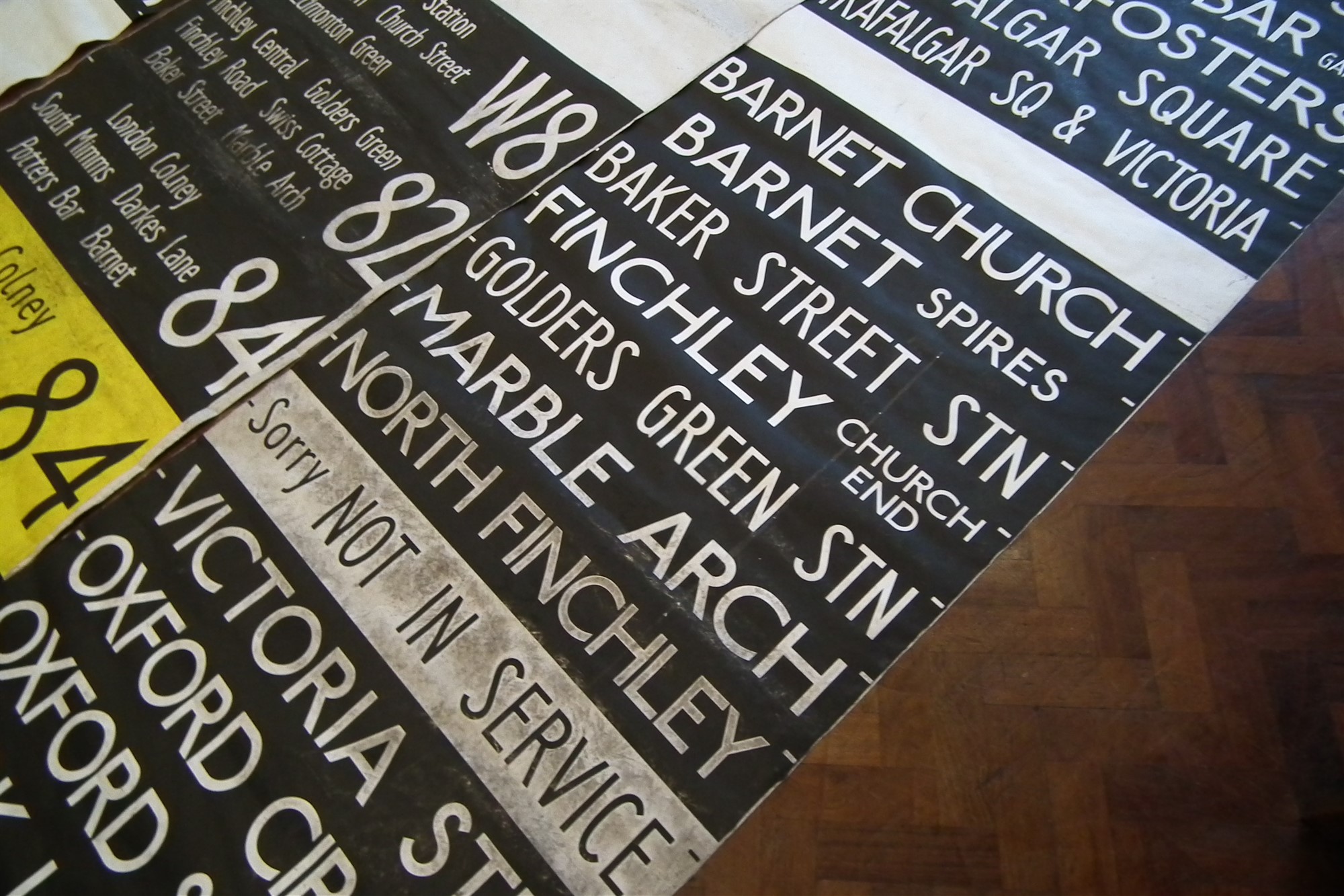 Lot 18 - Two London Transport Bus destination blinds,