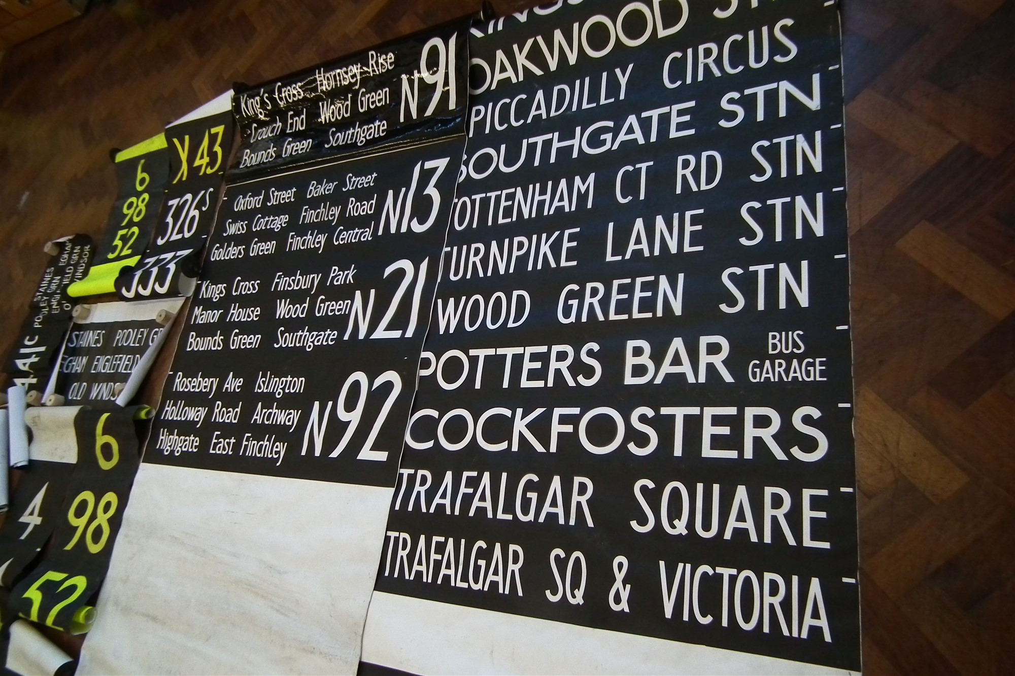 Lot 18 - Two London Transport Bus destination blinds,