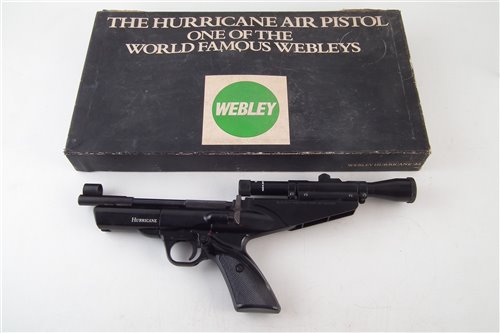 Lot 95 - Webley Hurricane .22 air pistol with scope