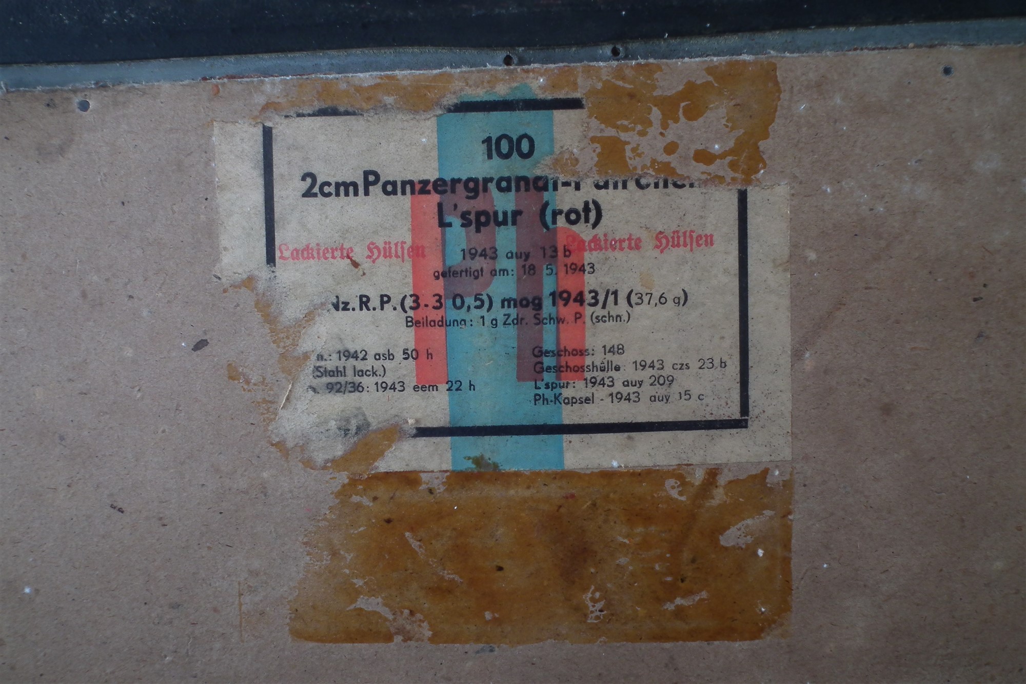 Lot 253 - Two German WW2 wooden ammunition crates for