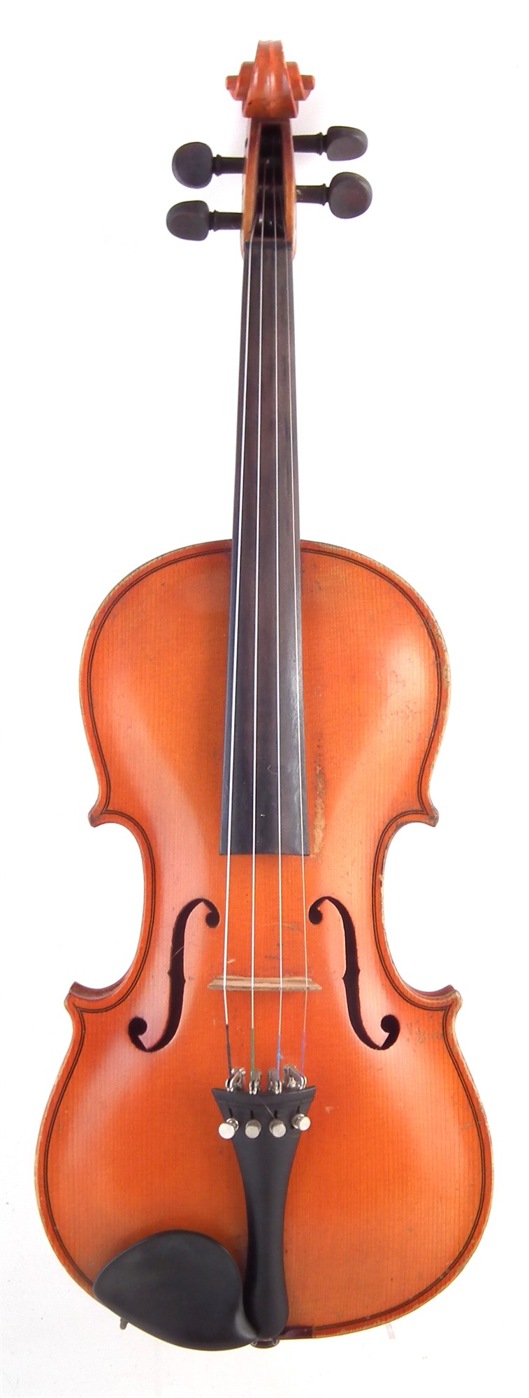 Lot 3 - Amati pattern violin, with two piece back, bow
