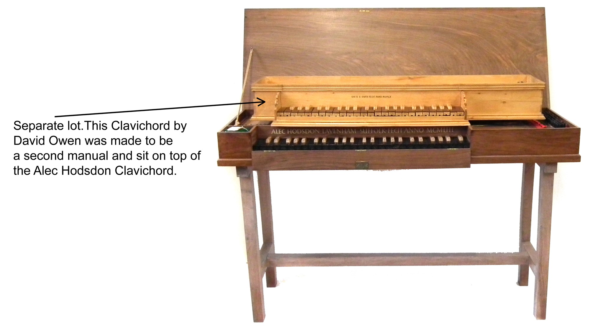 Lot 1 - Modern unfretted Clavichord by Alec Hodsdon
