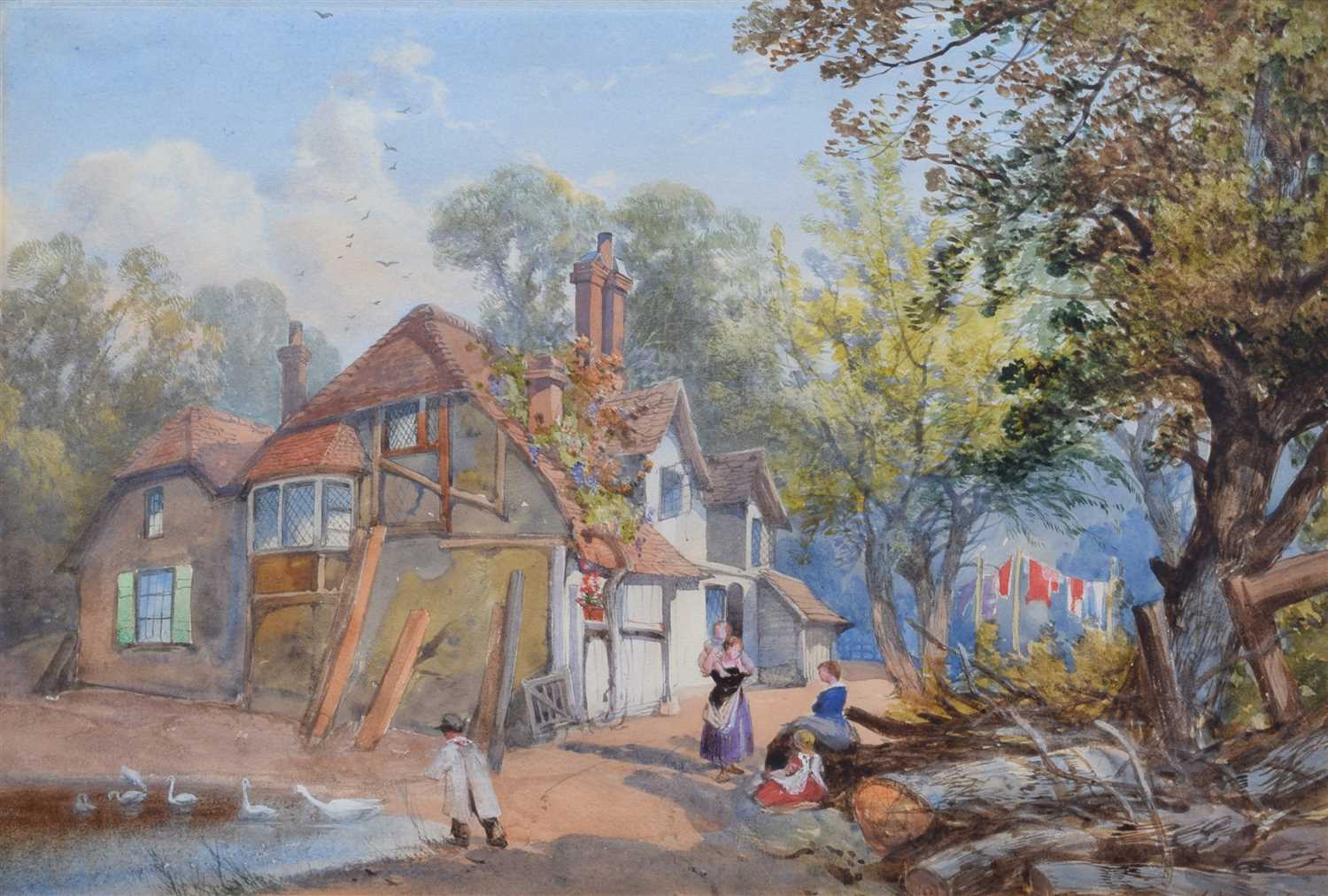 Lot 574 - James Burrell Smith, Figures outside a