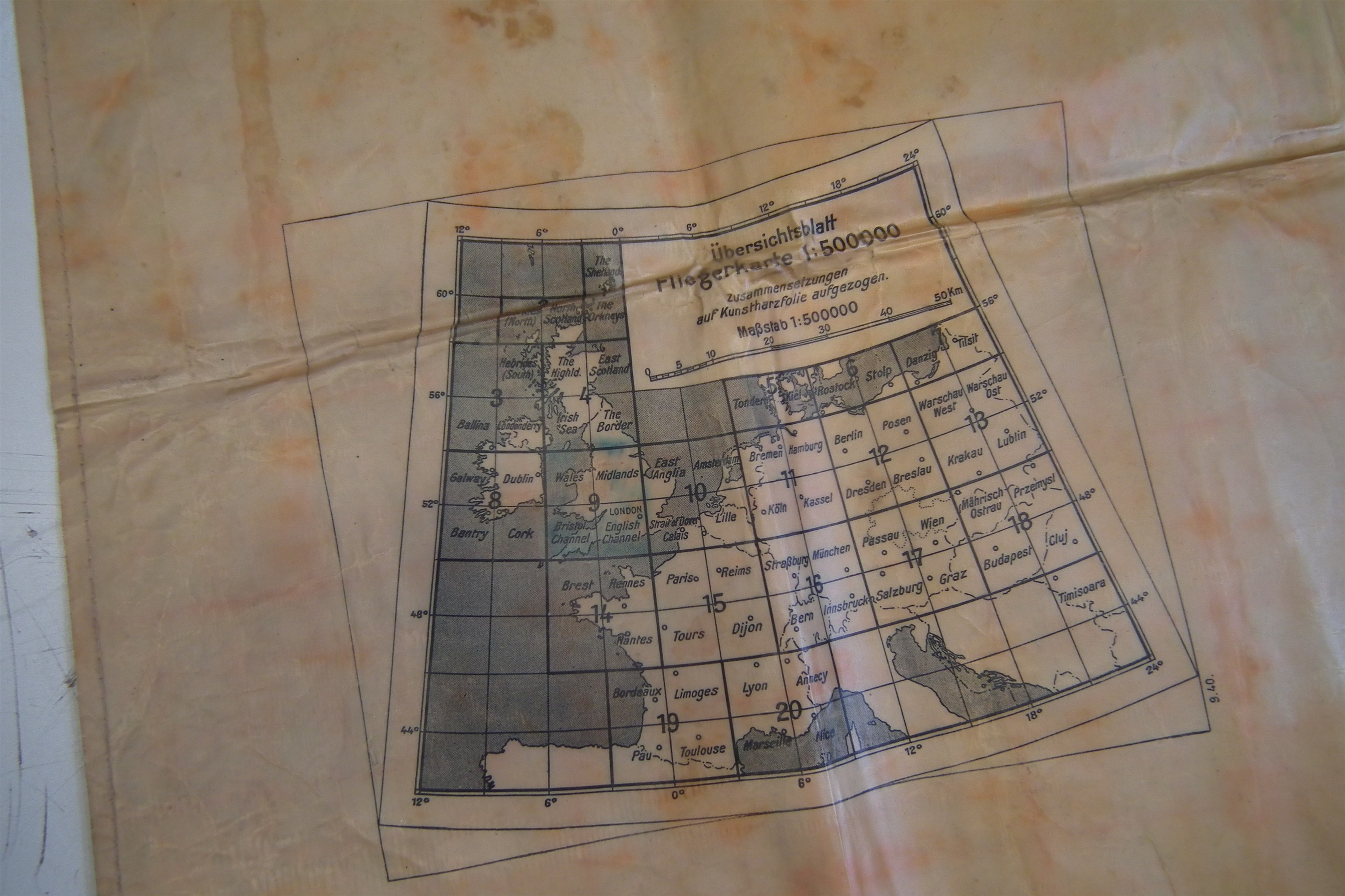 Lot 231 - WWII German Luftwaffe target map