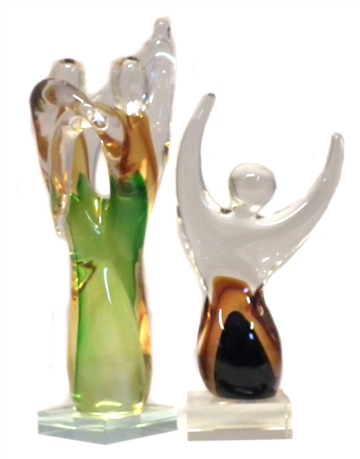 Lot 145 - Two Murano glass figure sculptures, the