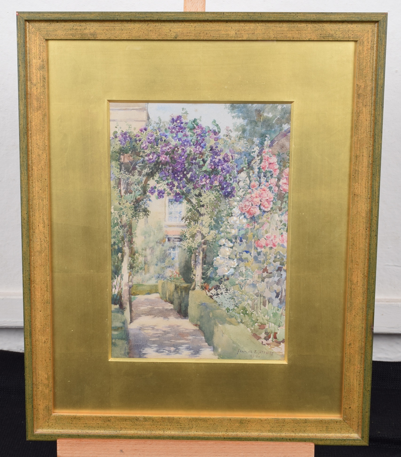 Lot 247 - Frances E. Nesbitt, Garden path with floral