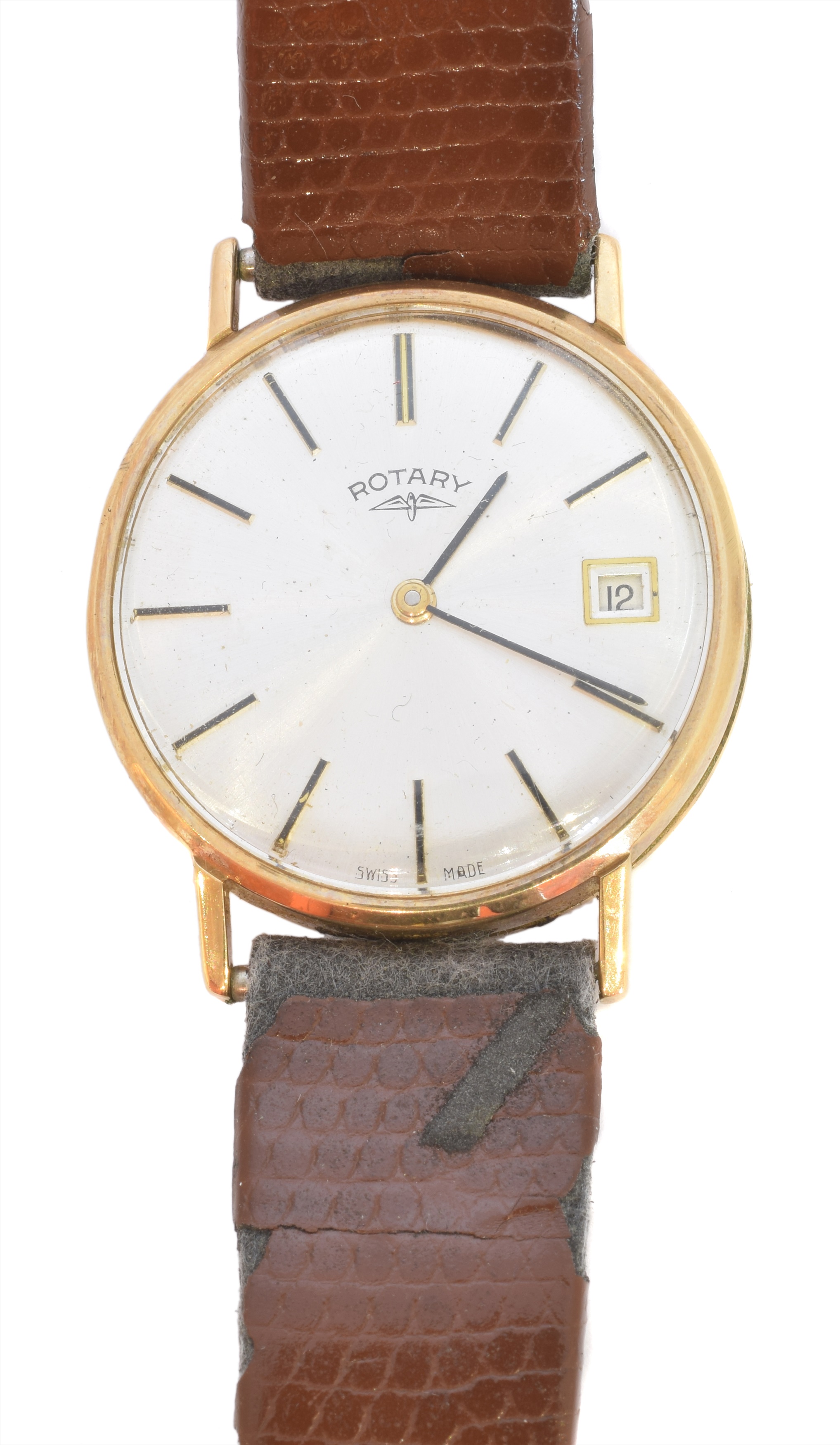 Lot 375 - A 1970s 9ct gold cased Rotary wristwatch,