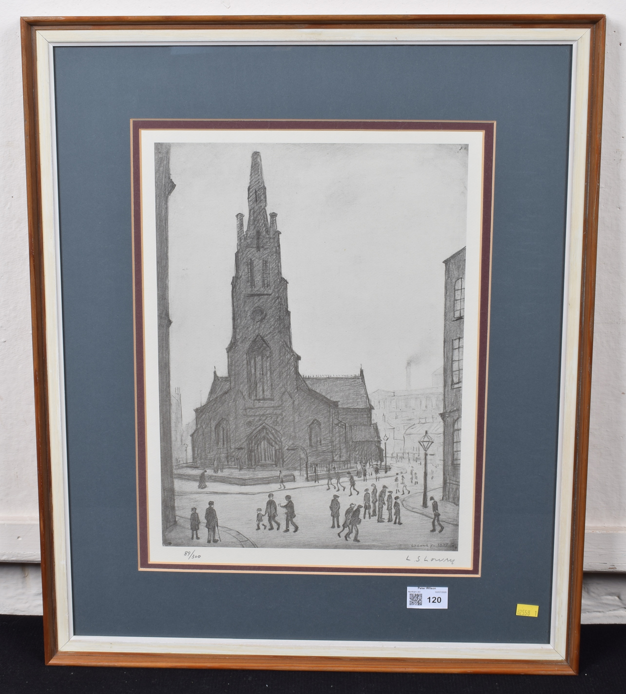 Lot 120 - After L.S. Lowry, "St. Simon's Church,