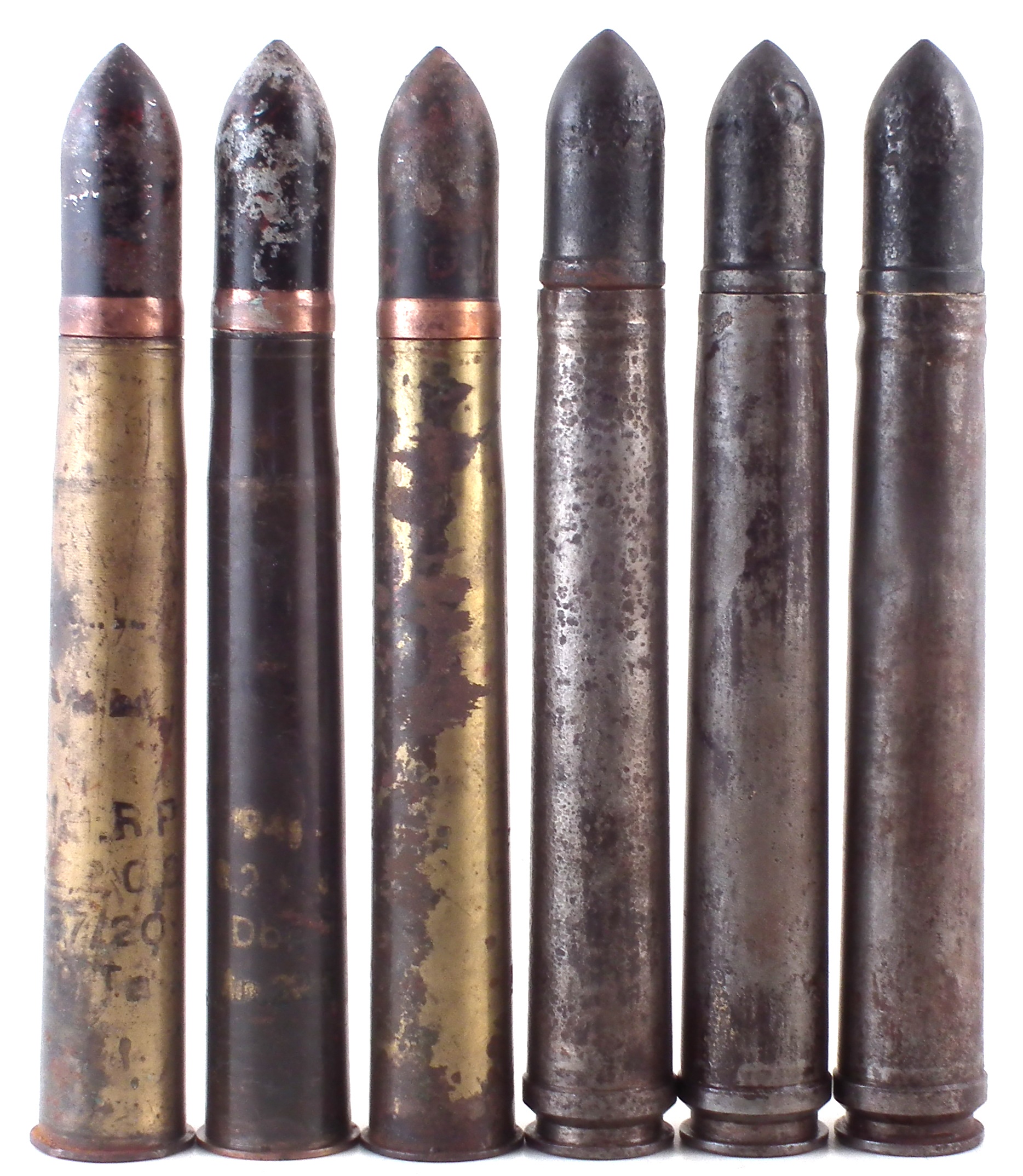 Lot 218 - Six German WWII 37mm rounds