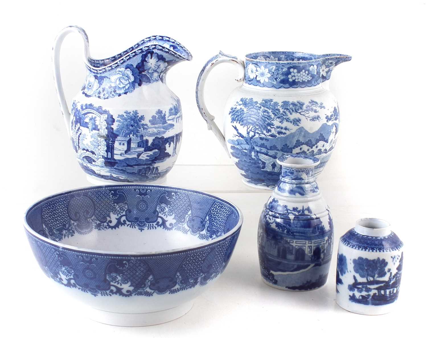Lot 262 - Collection of blue transfer ware including