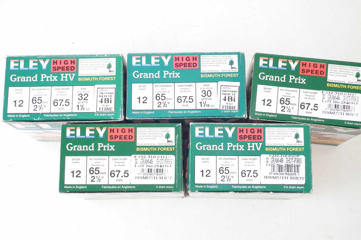 Lot 163 - Five boxes (125) Eley Bismuth Forest Grand