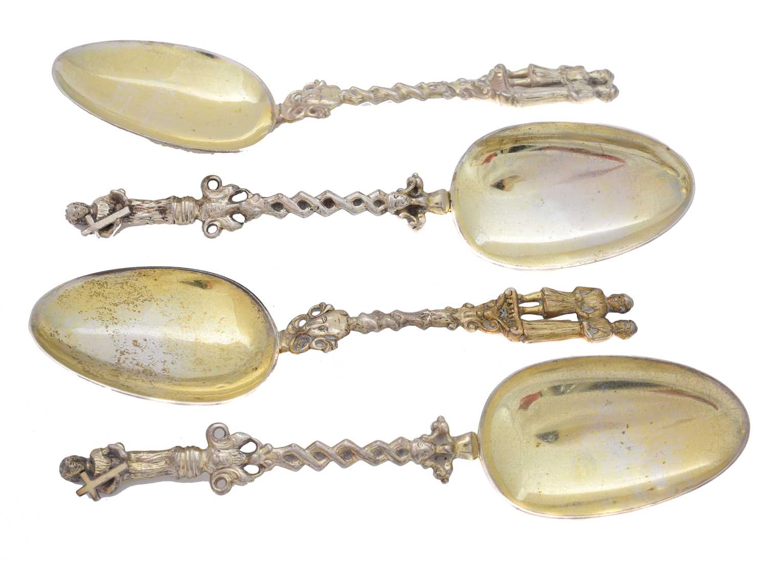 Lot 175 - Four Dutch silver gilt apostle spoons,