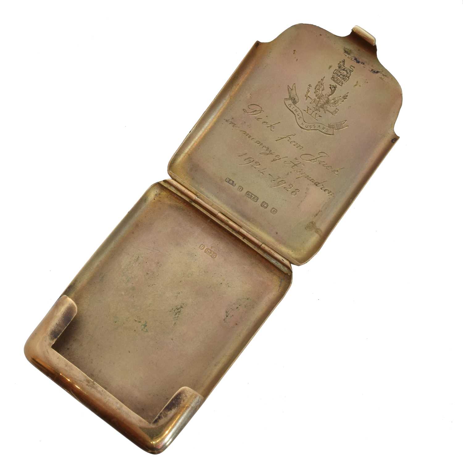 Lot 243 - A 1920s 9ct gold cigarette case,