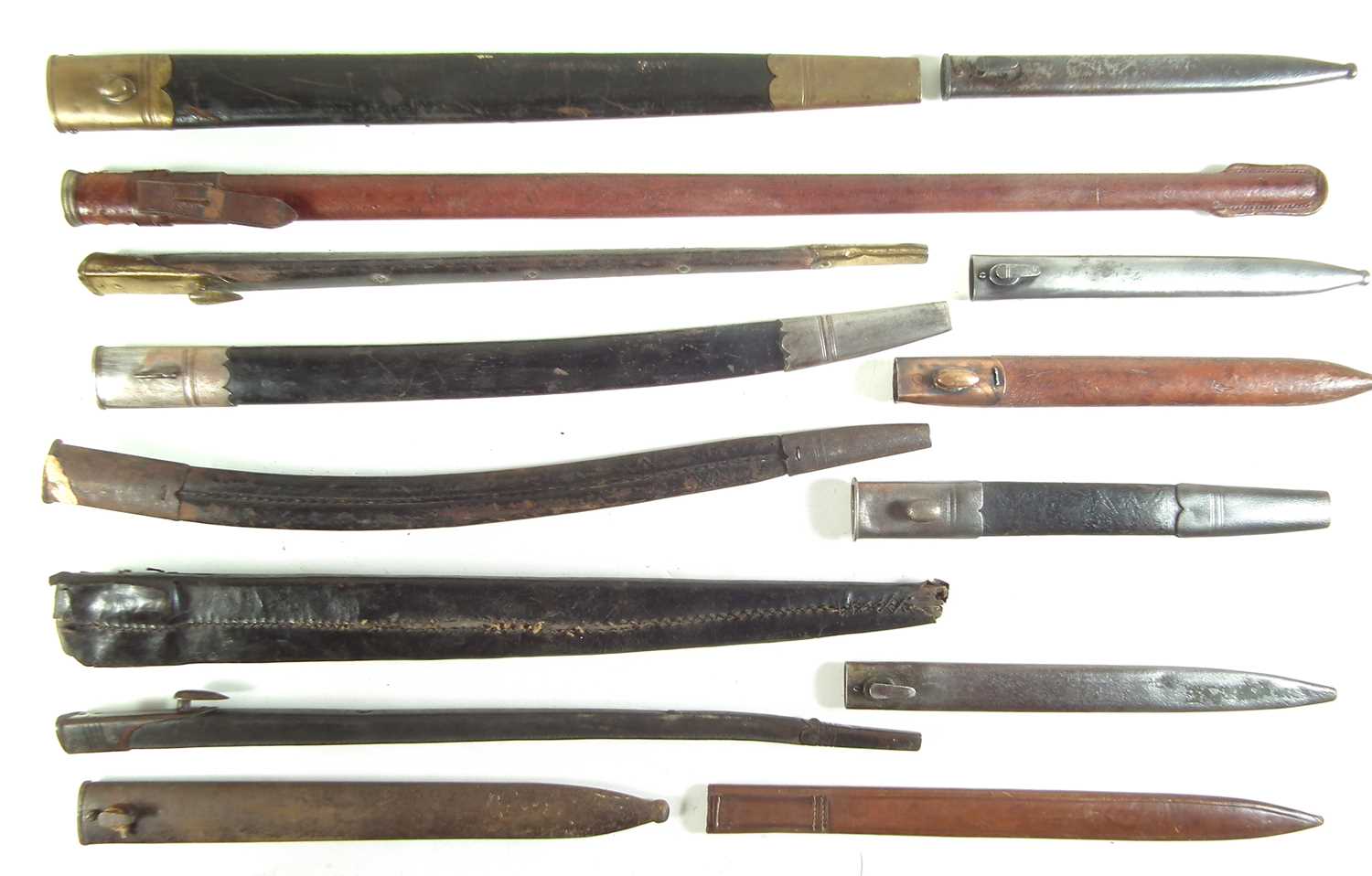 Lot 392 - Collection of fourteen scabbards,
