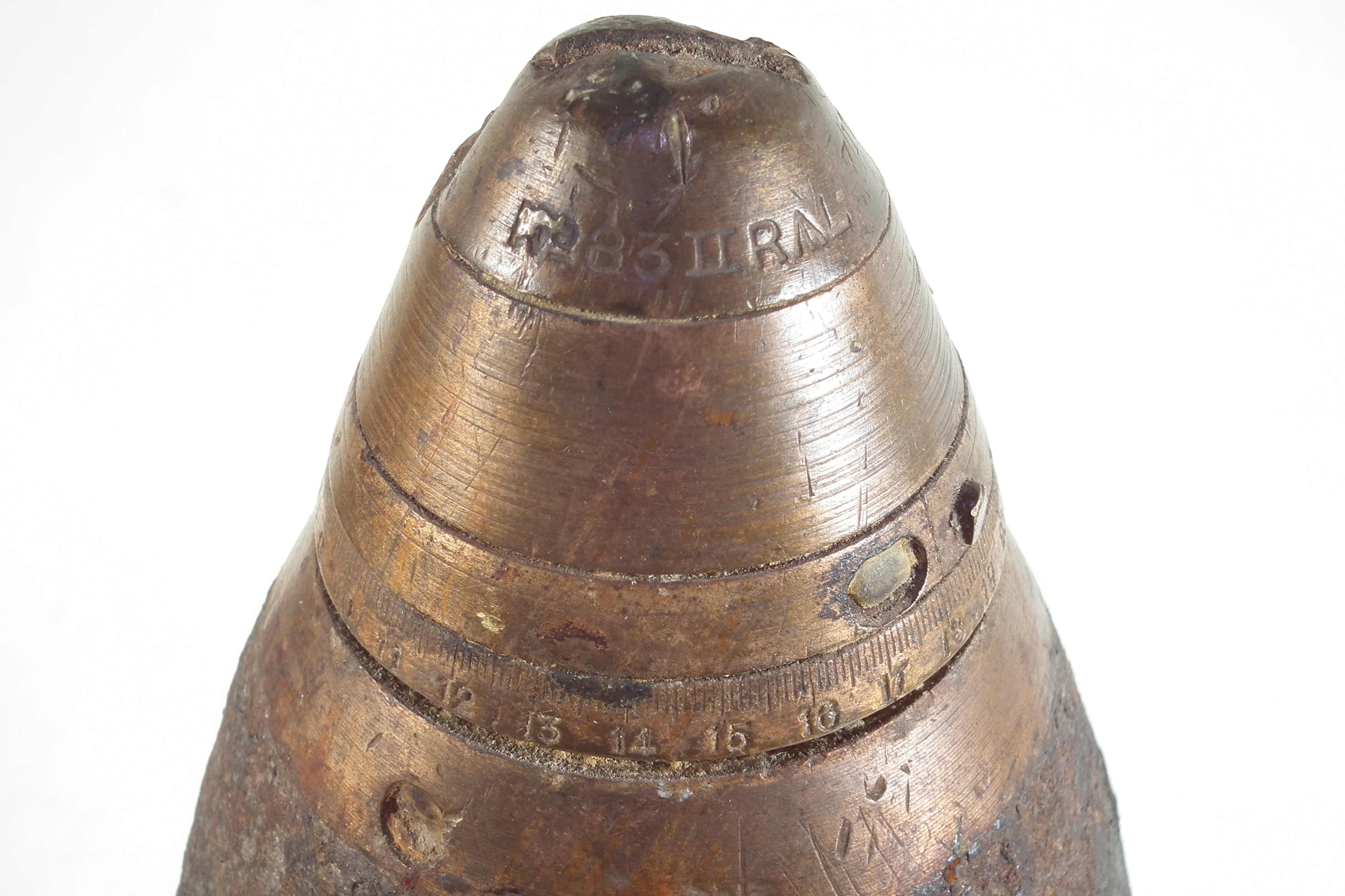 Lot 315 - British WWI 60Lb MkI shrapnel shell head,
