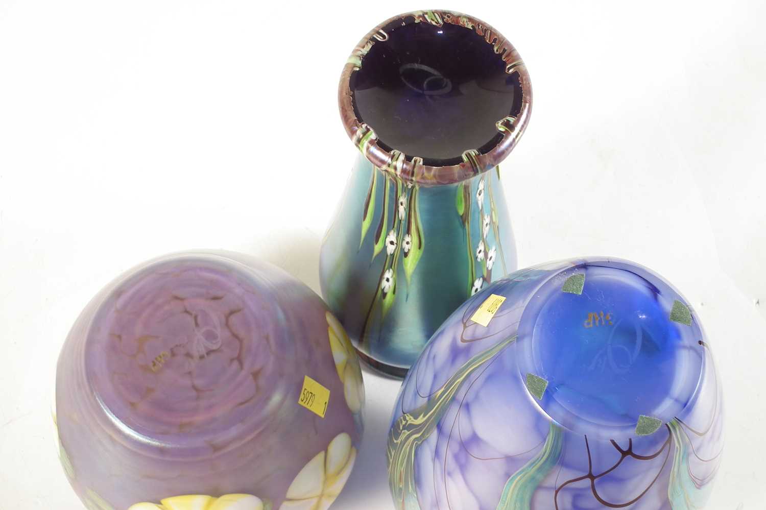 Lot 80 - Three Okra glass vases