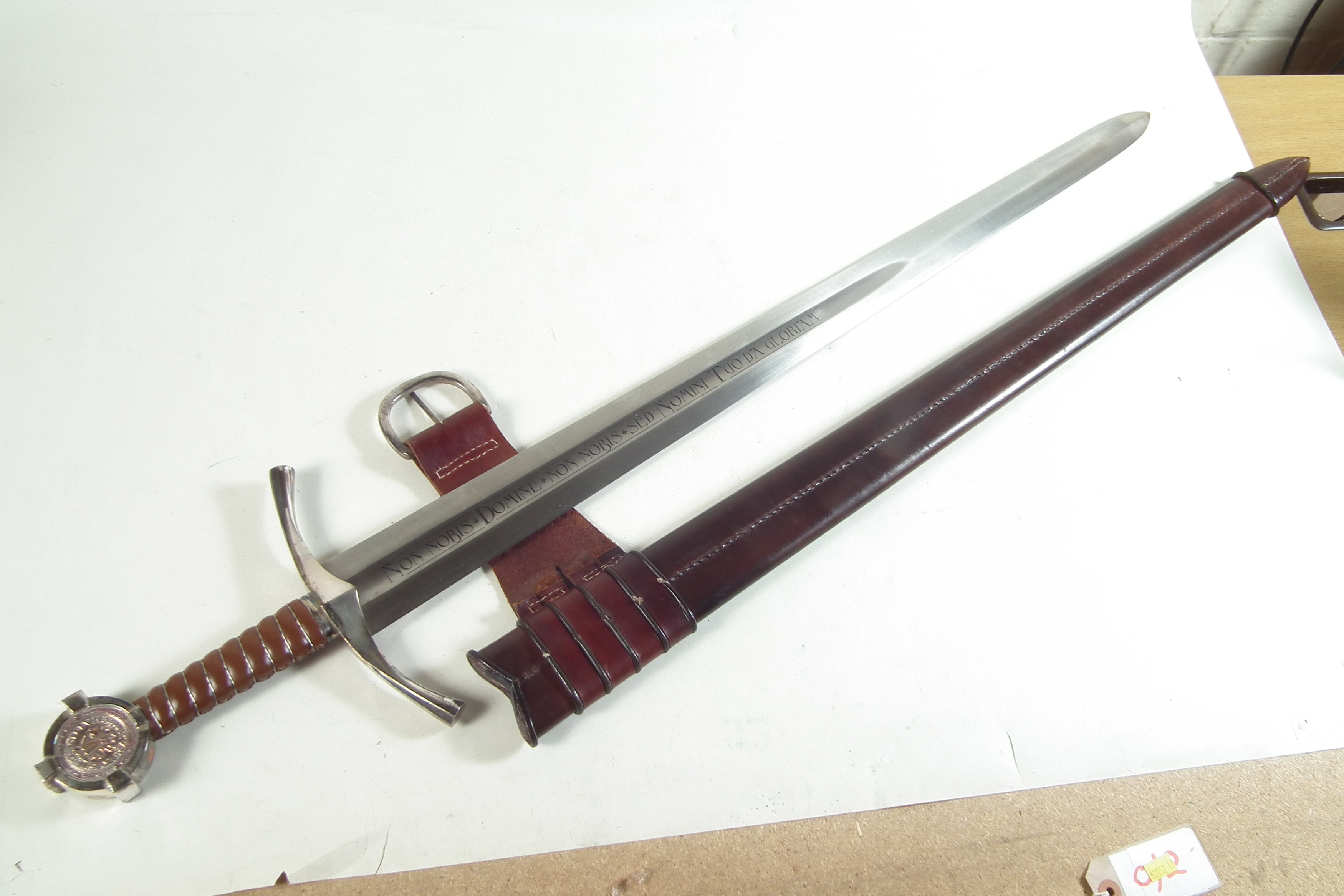 Lot 365 - Modern replica Knight Templar accolade broad