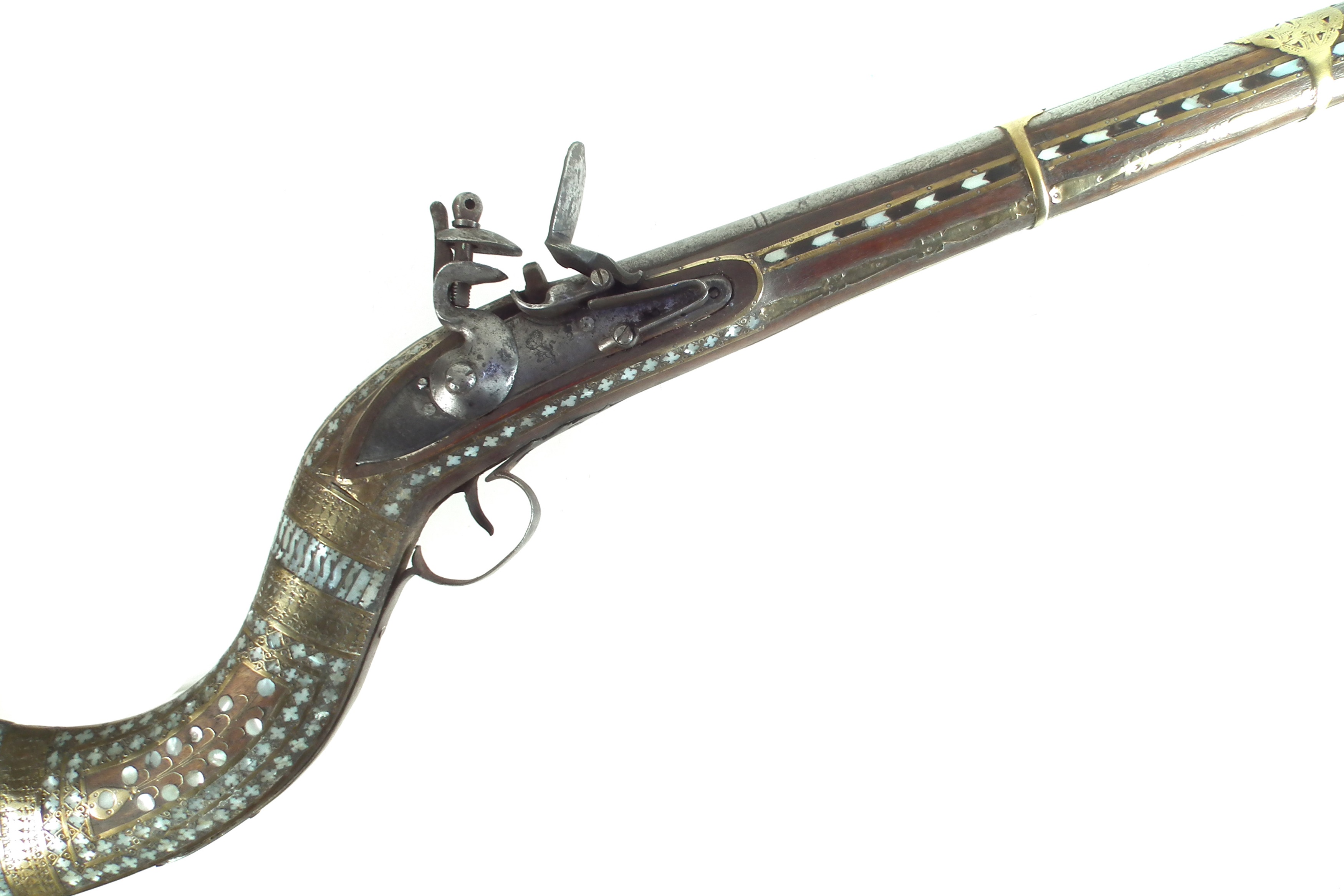 Lot 75 - Afghan flintlock Jezail rifle,