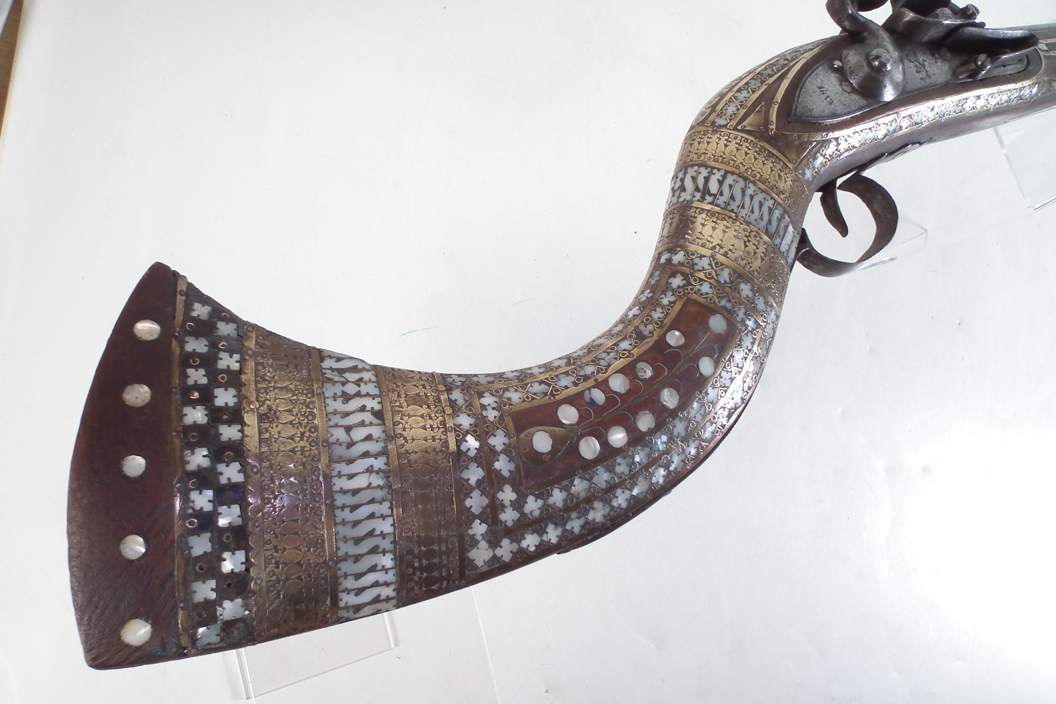 Lot 75 - Afghan flintlock Jezail rifle,