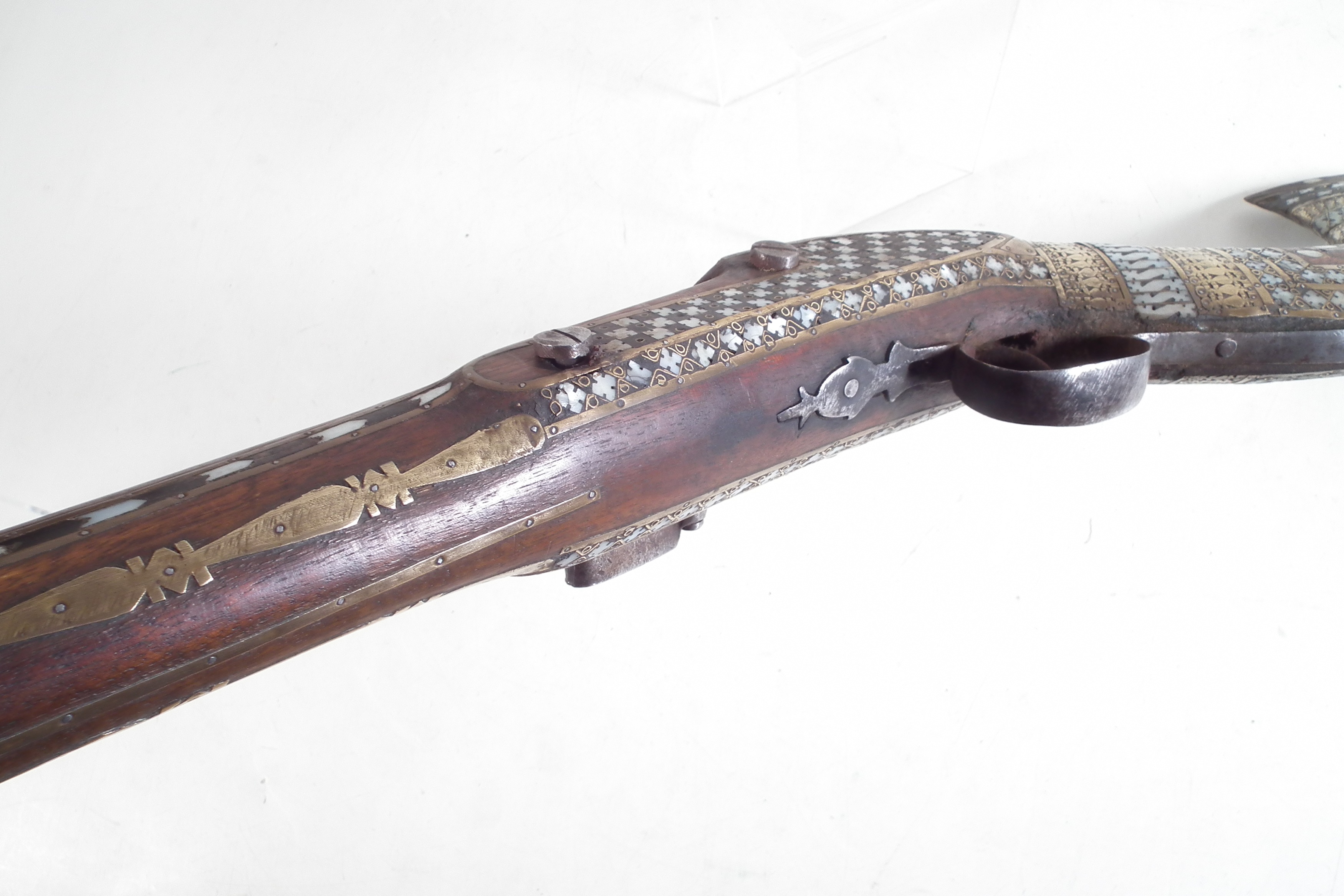 Lot 75 - Afghan flintlock Jezail rifle,