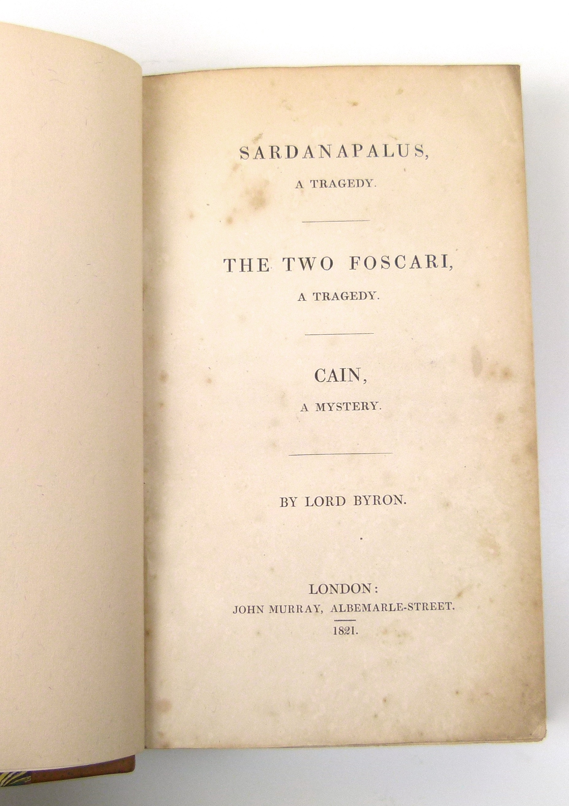 Lot 107 - LORD BYRON Sardanapulus - a Tragedy: The Two
