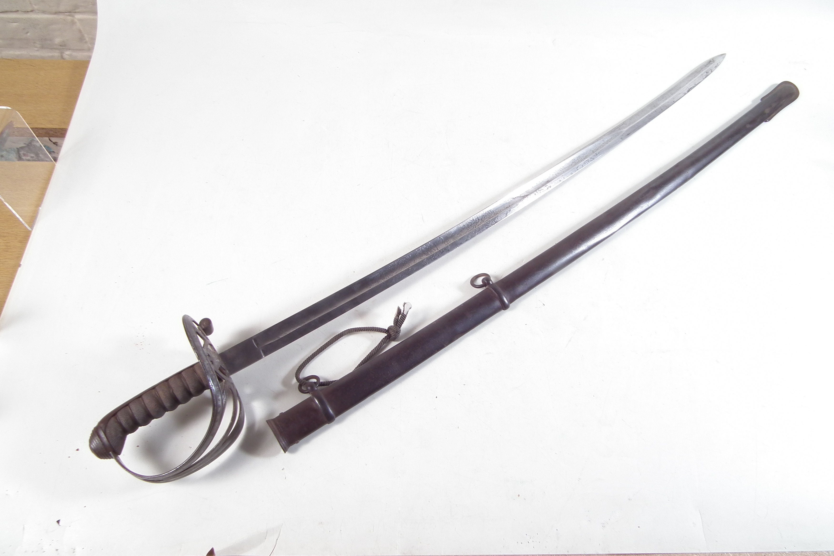 Lot 241 - Rifle officers sword and scabbard