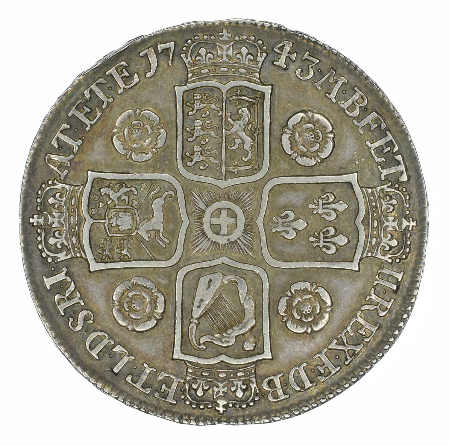 Lot 40 - King George II, Crown, 1743 D. SEPTIMO.