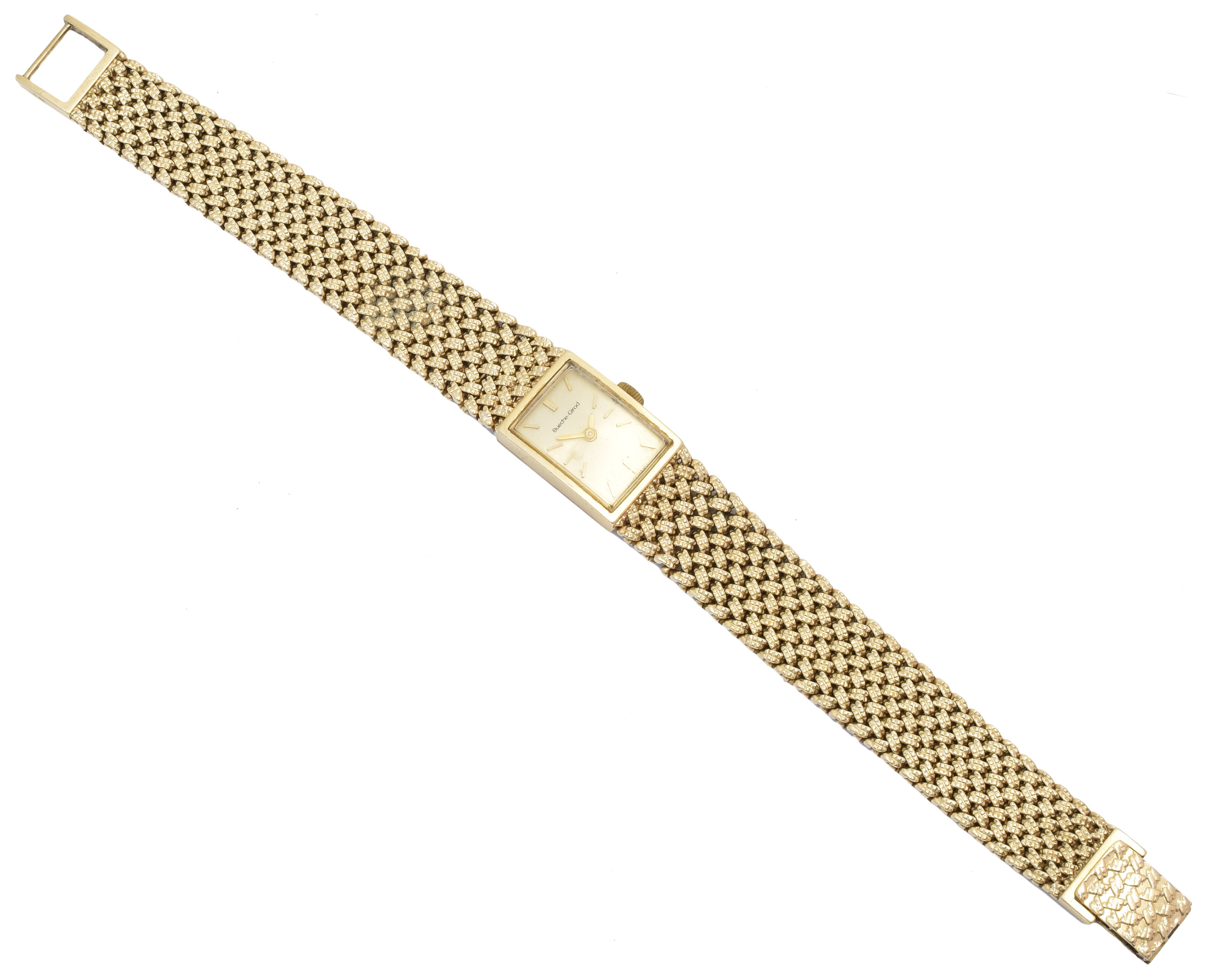 Lot 127 - A 9ct gold ladies Bueche Girod watch,