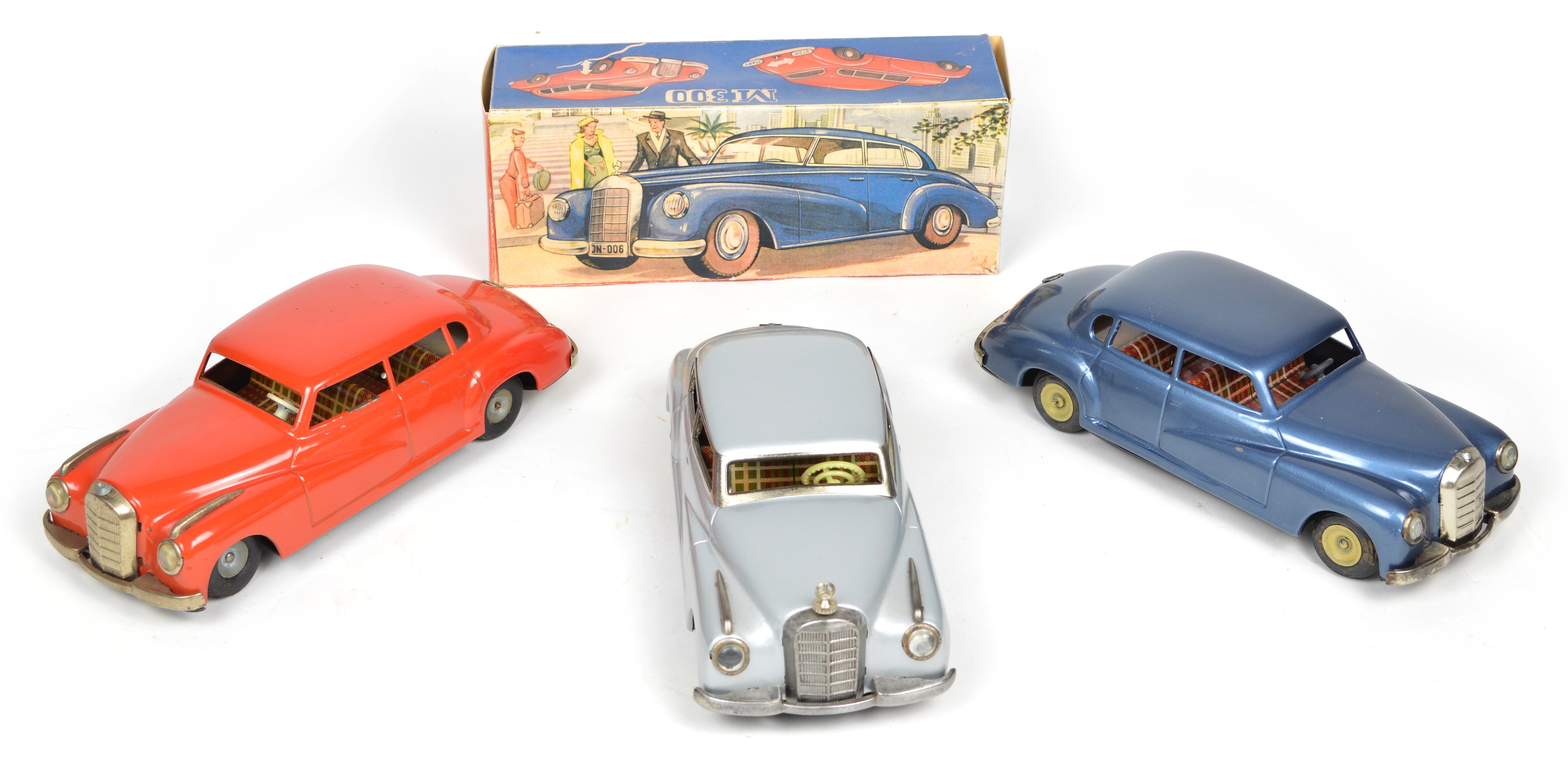 Lot 71 - Three JNF Mercedes Benz 300 tinplate cars