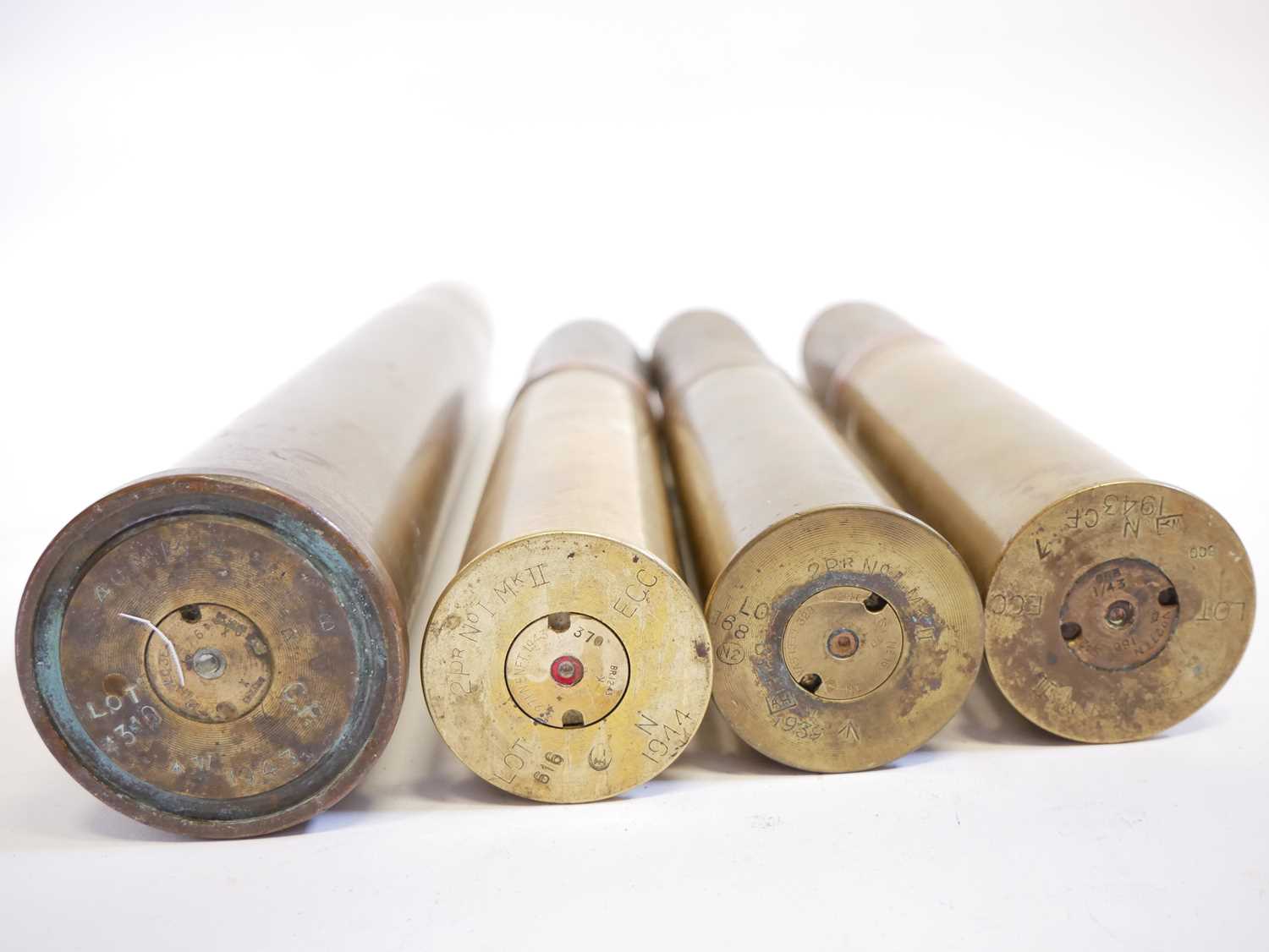 Lot 146 - Four inert British WWII shells