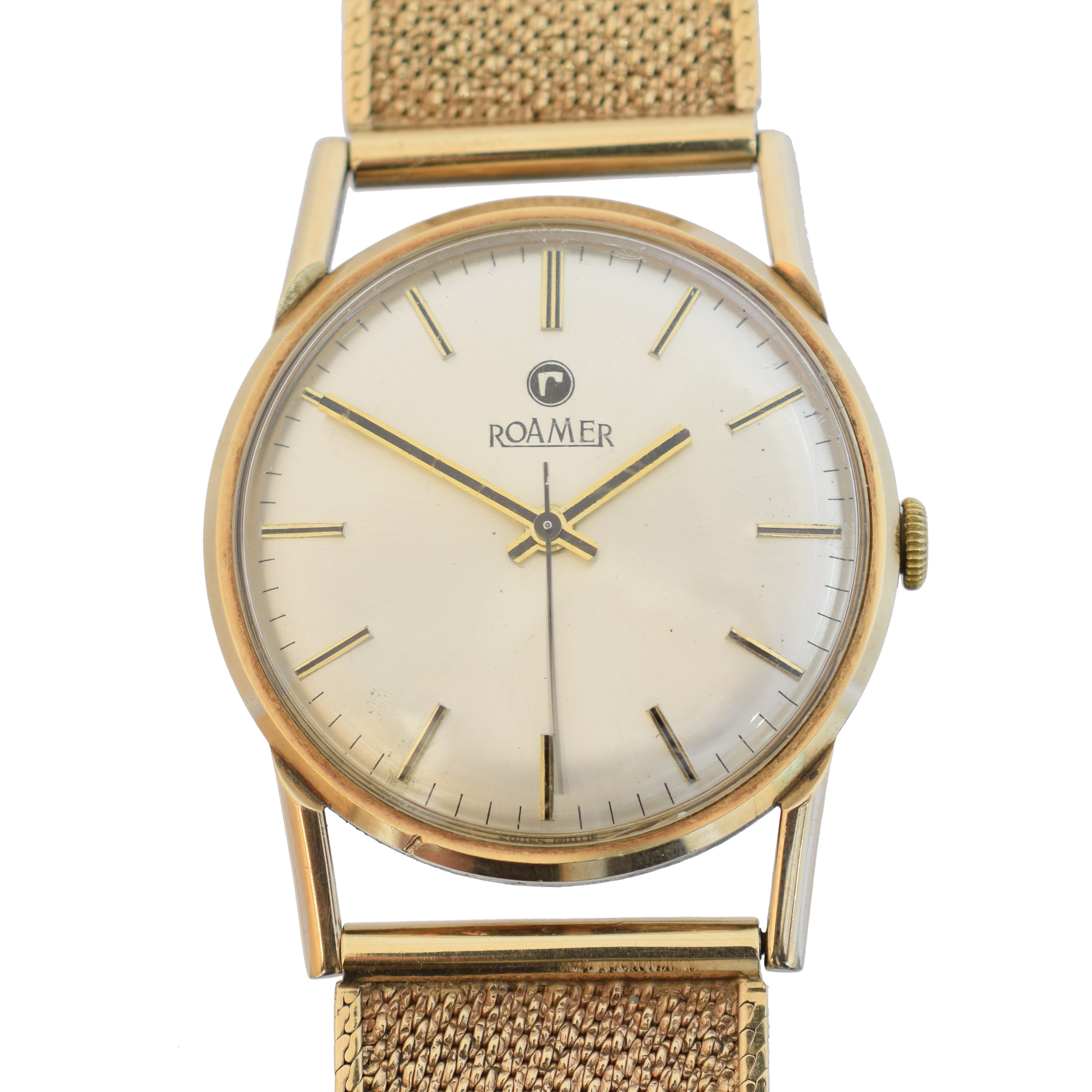 Lot 186 - A 9ct gold Roamer wristwatch,
