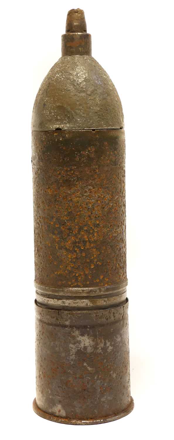 Lot 328 - German WWII inert 75mm shell and case.