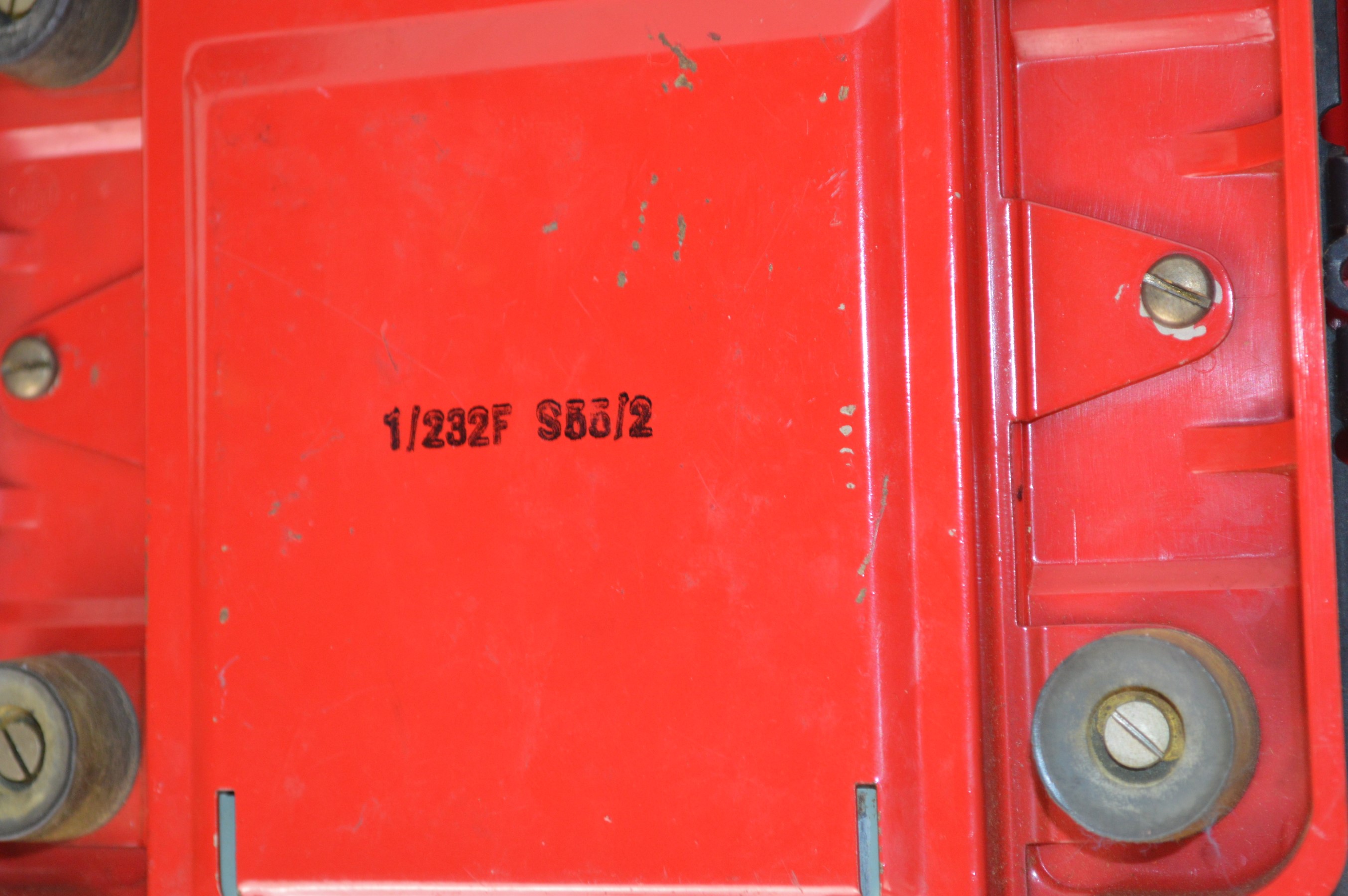 Lot 232 - Model 232 red bakelite telephone