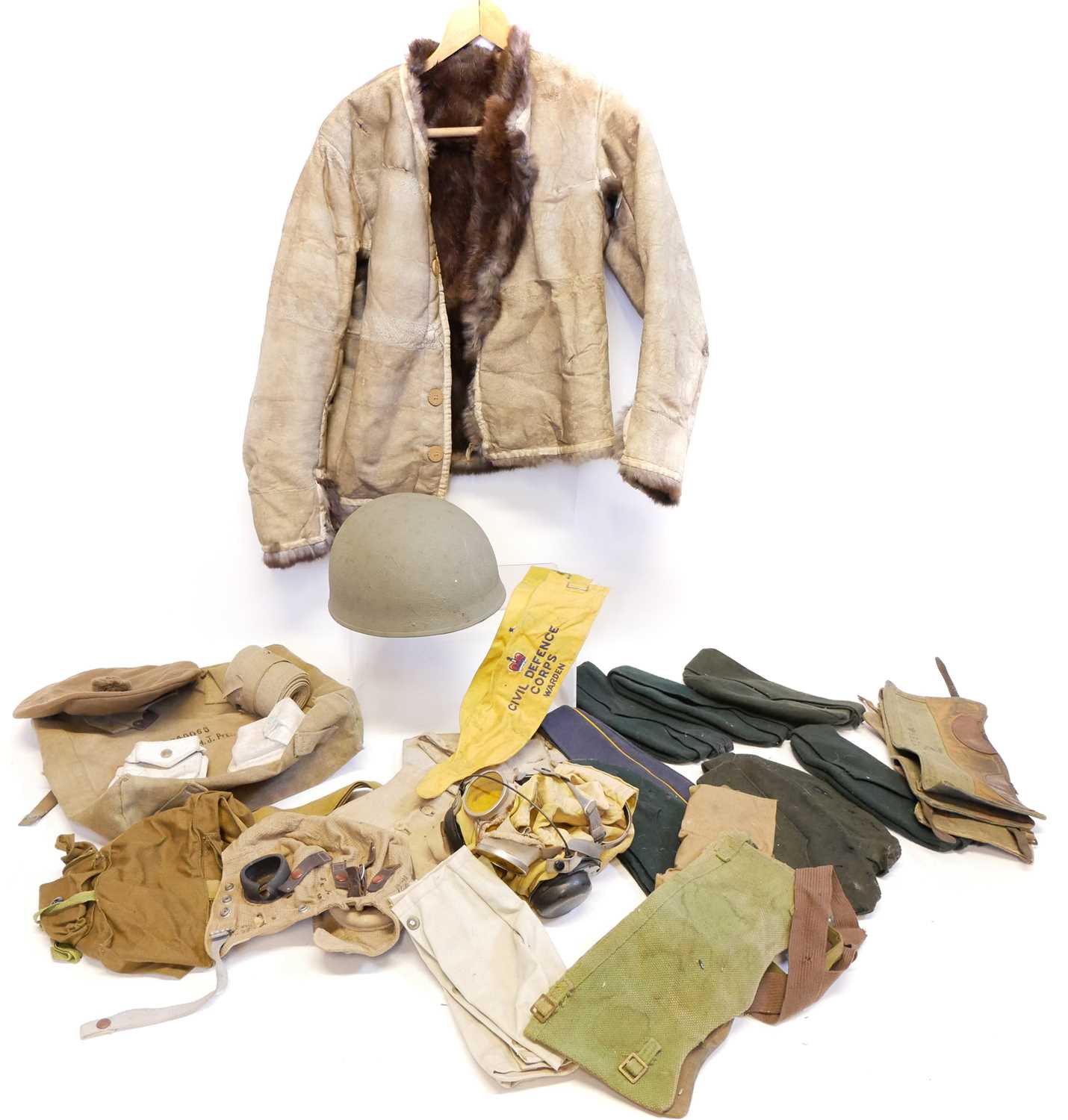 Lot 355 - Selection of uniform parts and militaria,