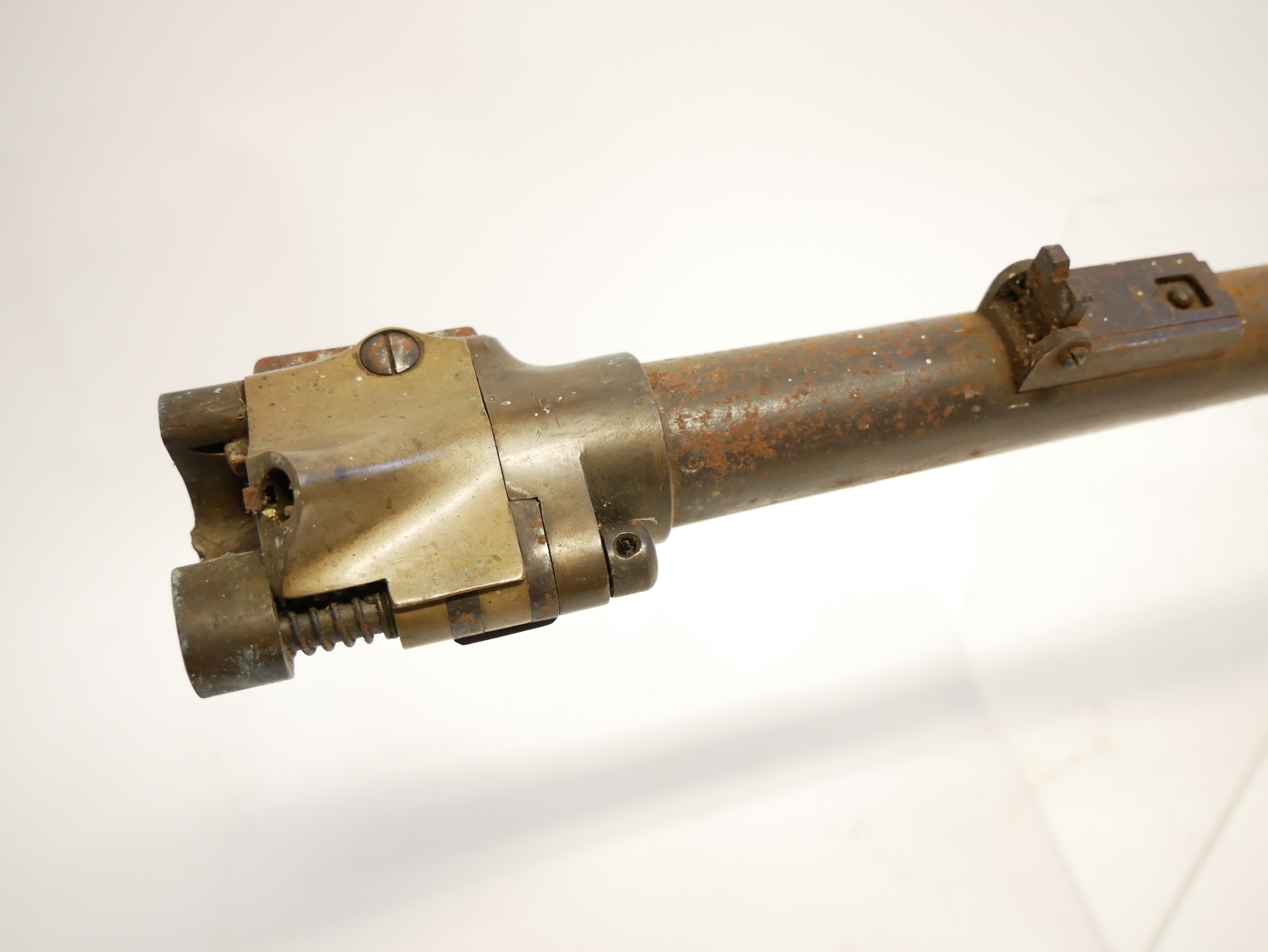 Lot 243 - French 18mm Tabatiere rifle barrel, action