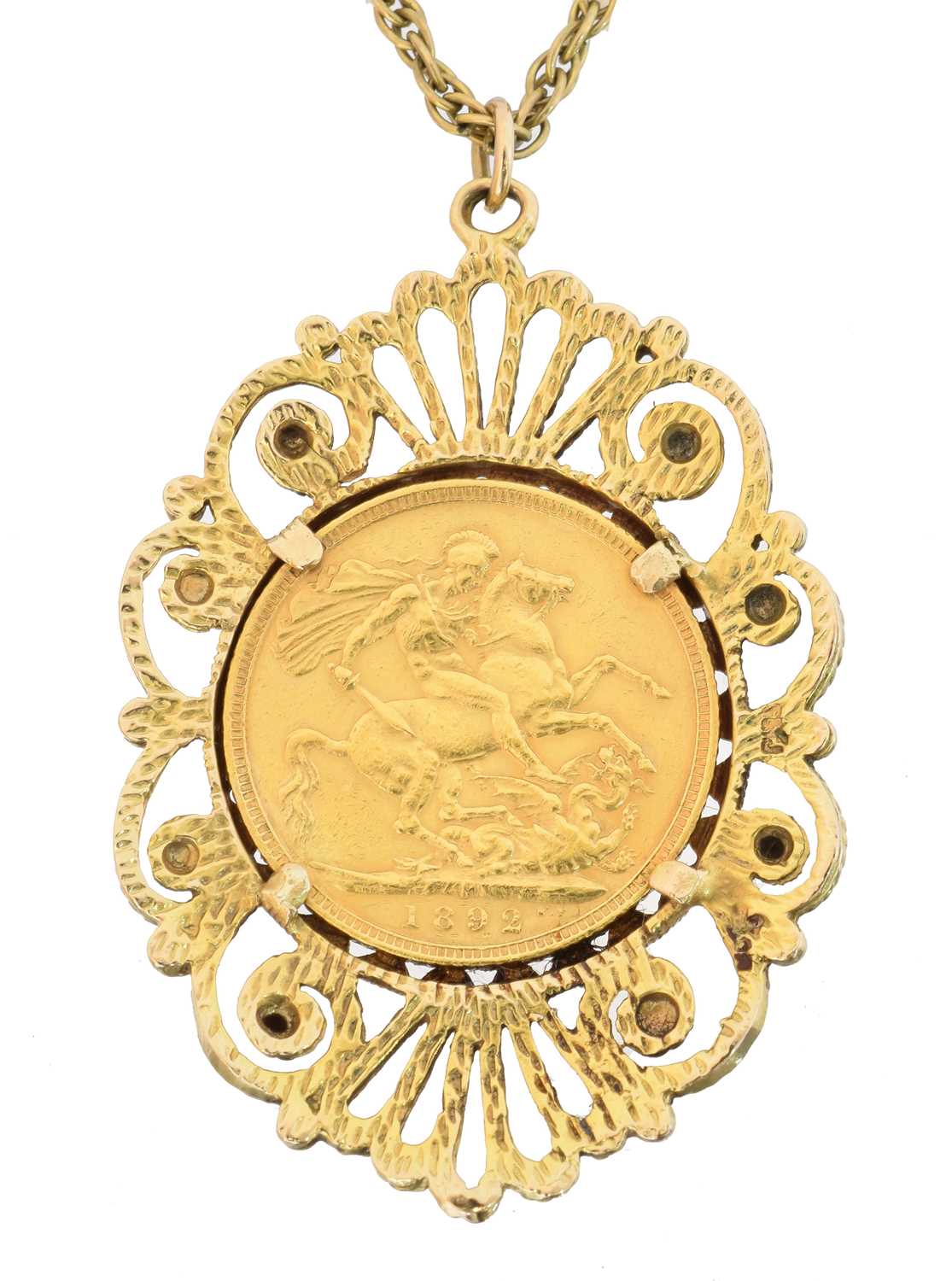 Lot 67 - A Victorian sovereign pendant,