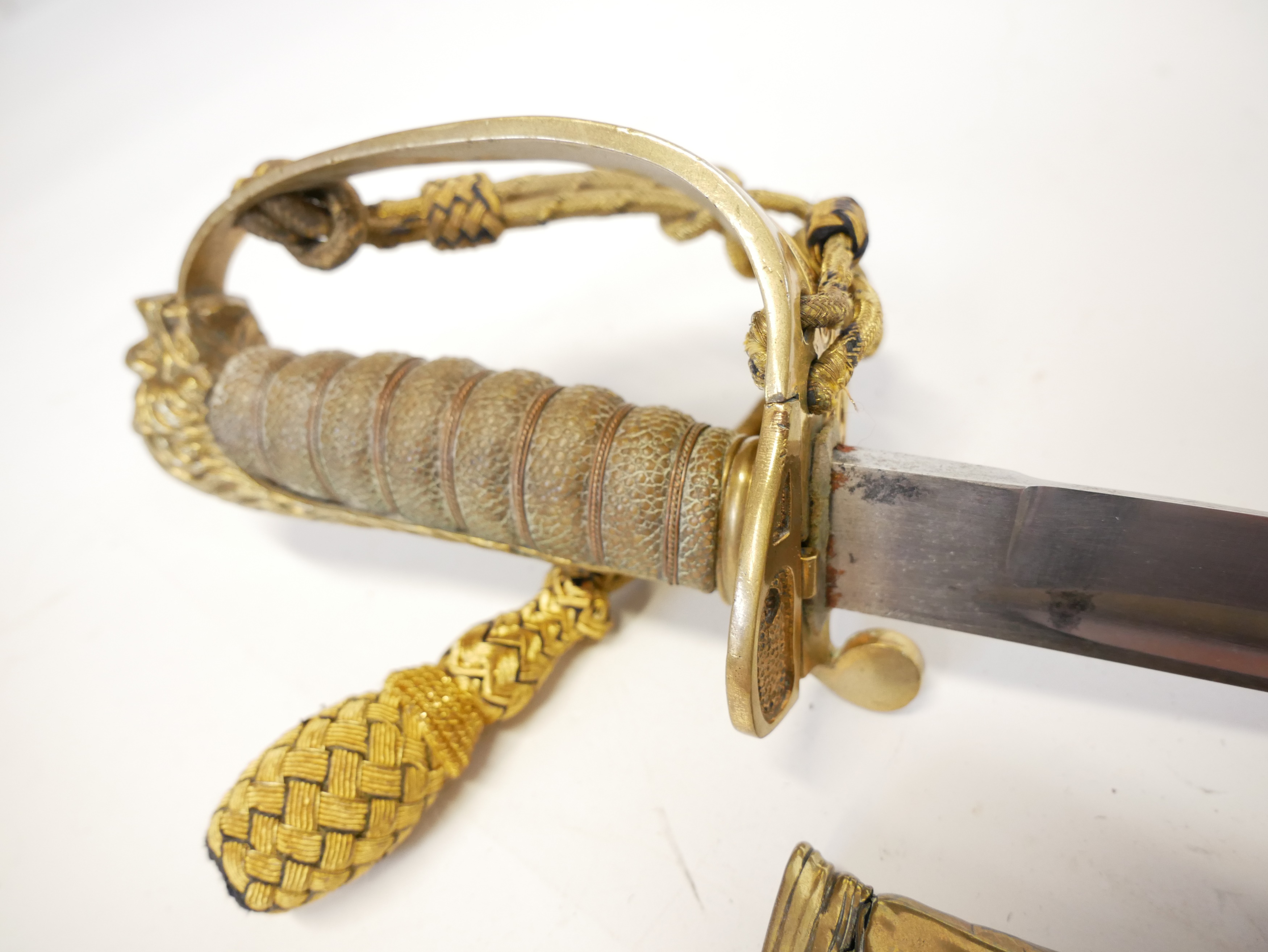 Lot 170 - Royal Navy Officers sword and scabbard,