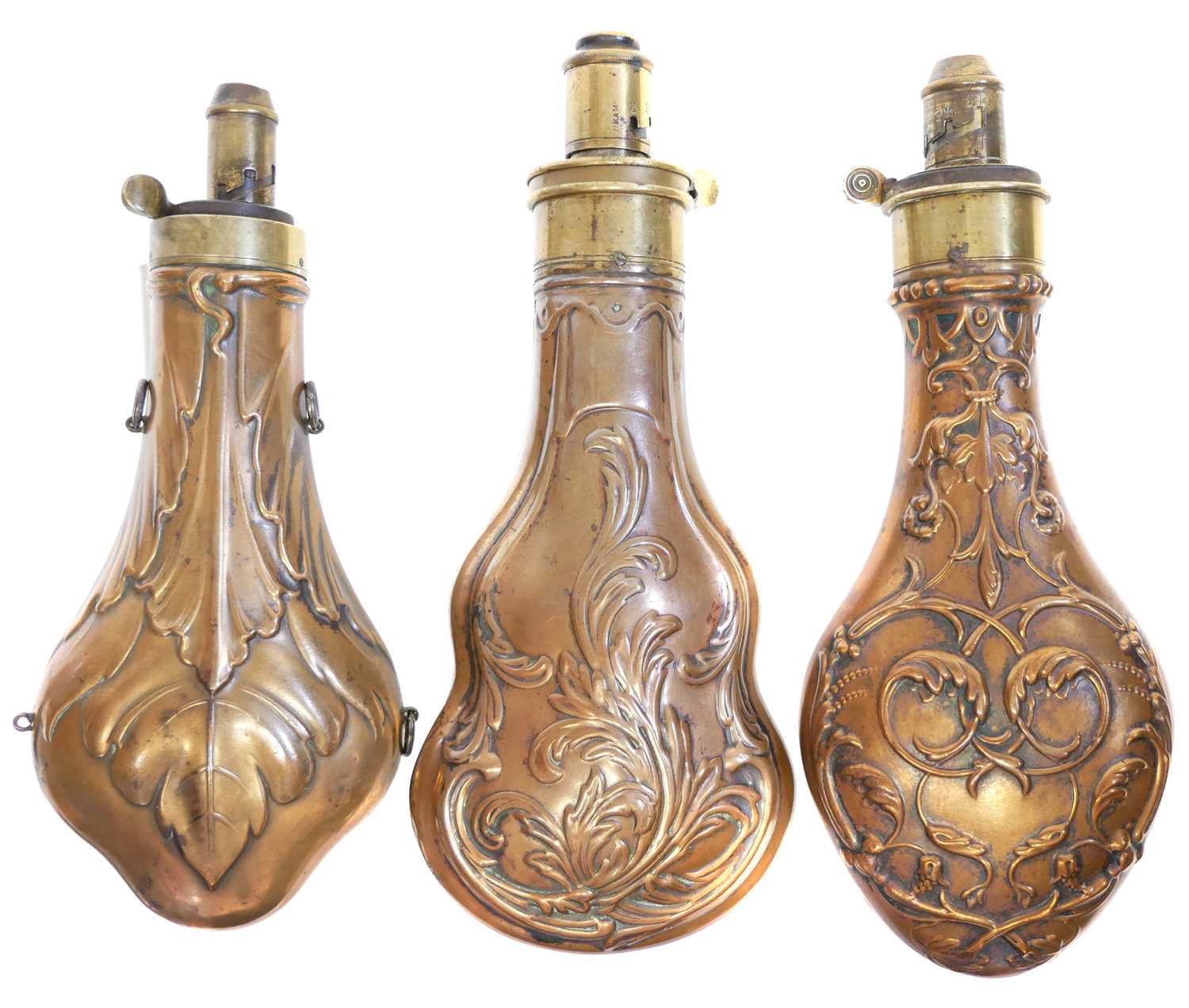 Lot 462 - Three powder flasks