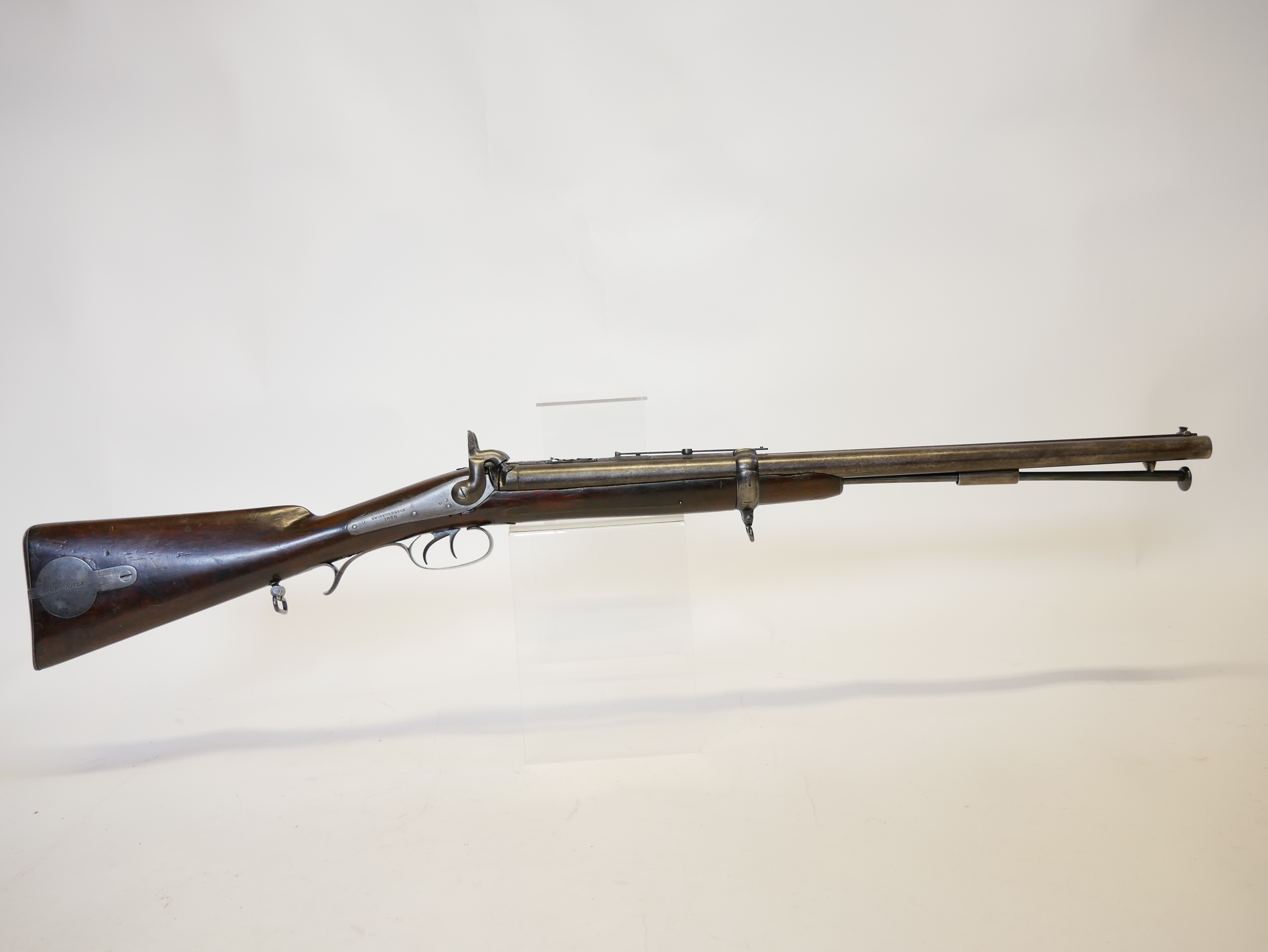 Lot 33 - Jacob double barrel percussion rifle and
