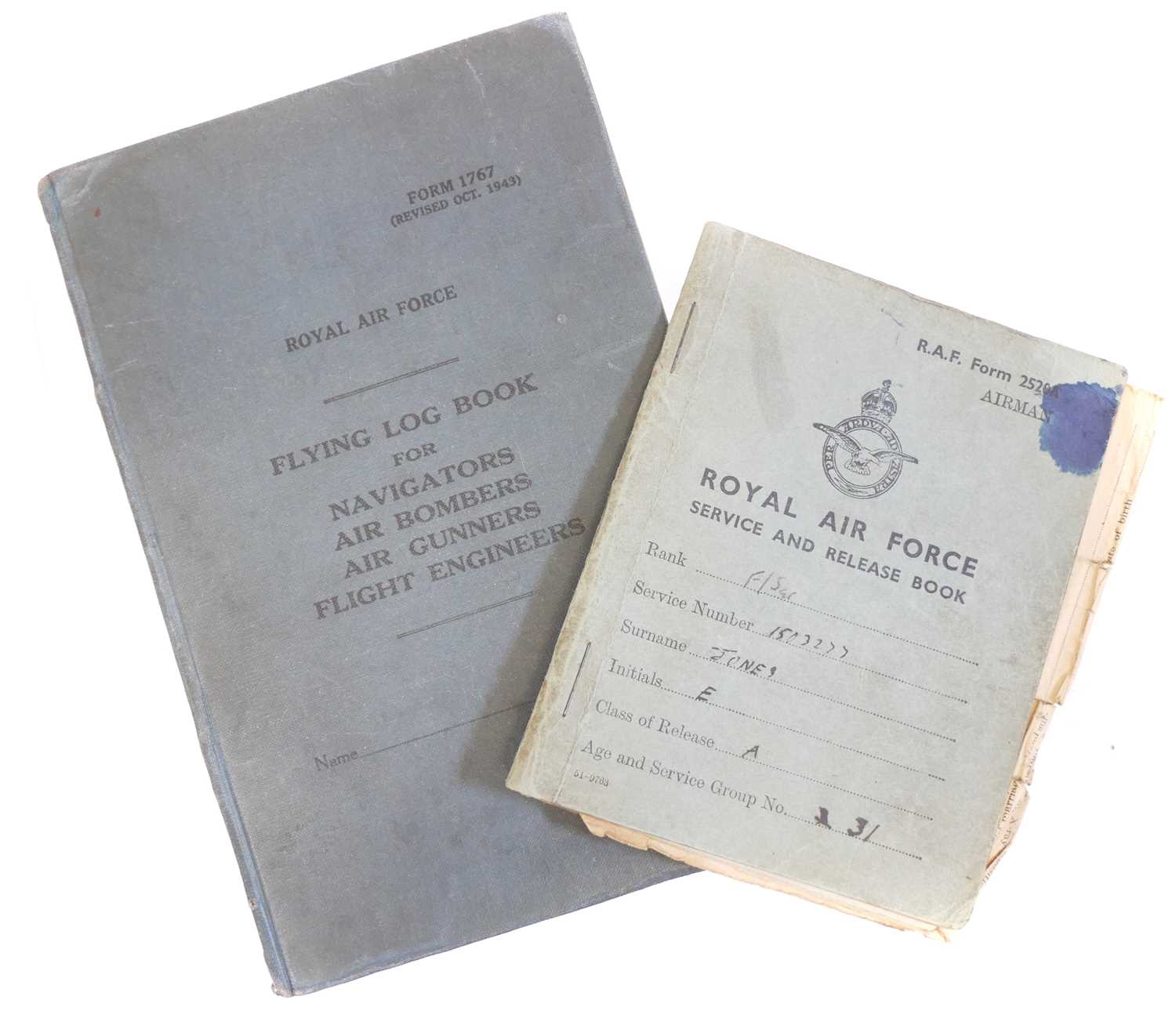 Lot 403 - RAF Flying Log Book for Air Gunner E. Jones