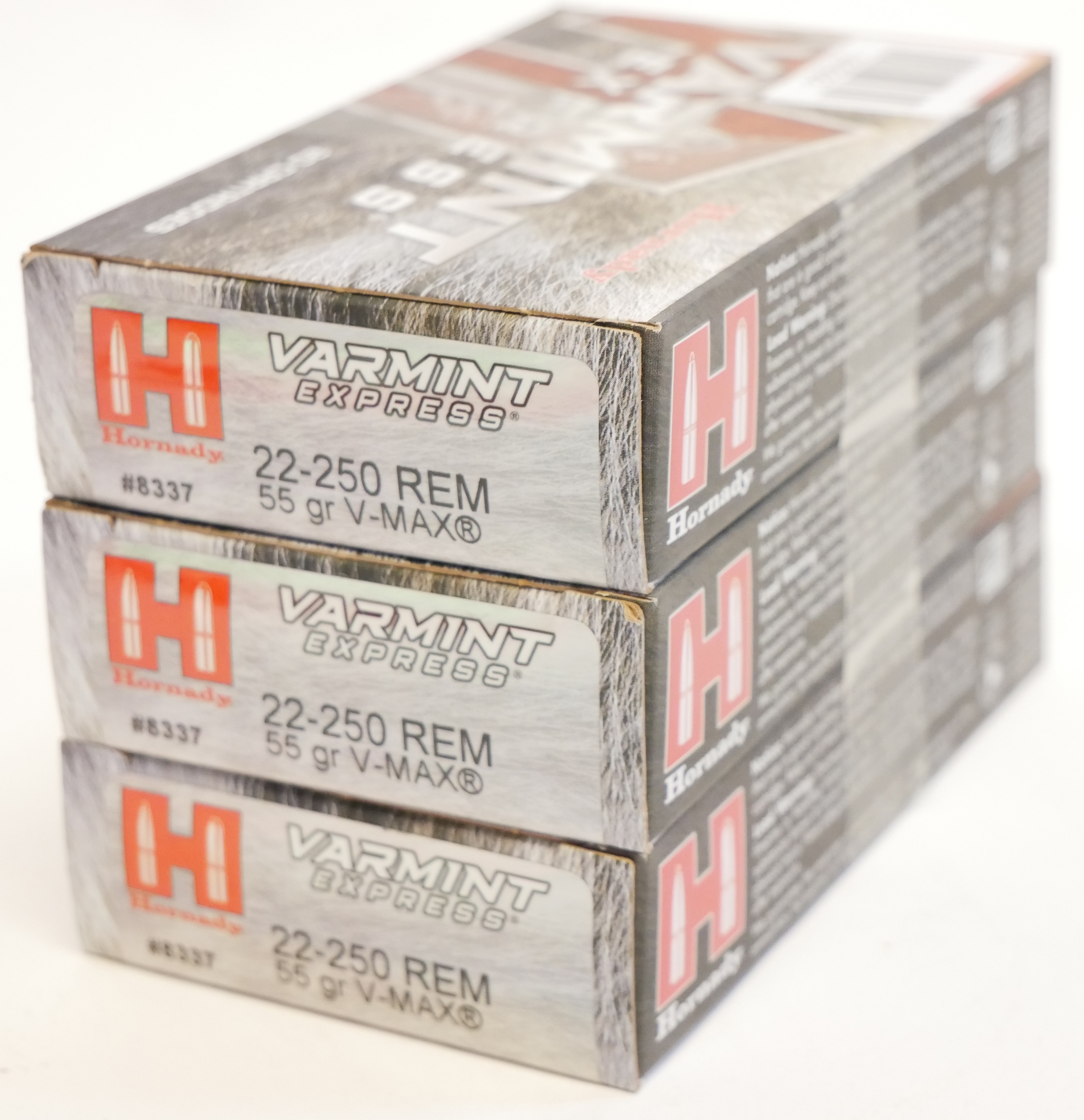 Lot 293 - 60 rounds Hornady 22-250 55gr V Max Varmint