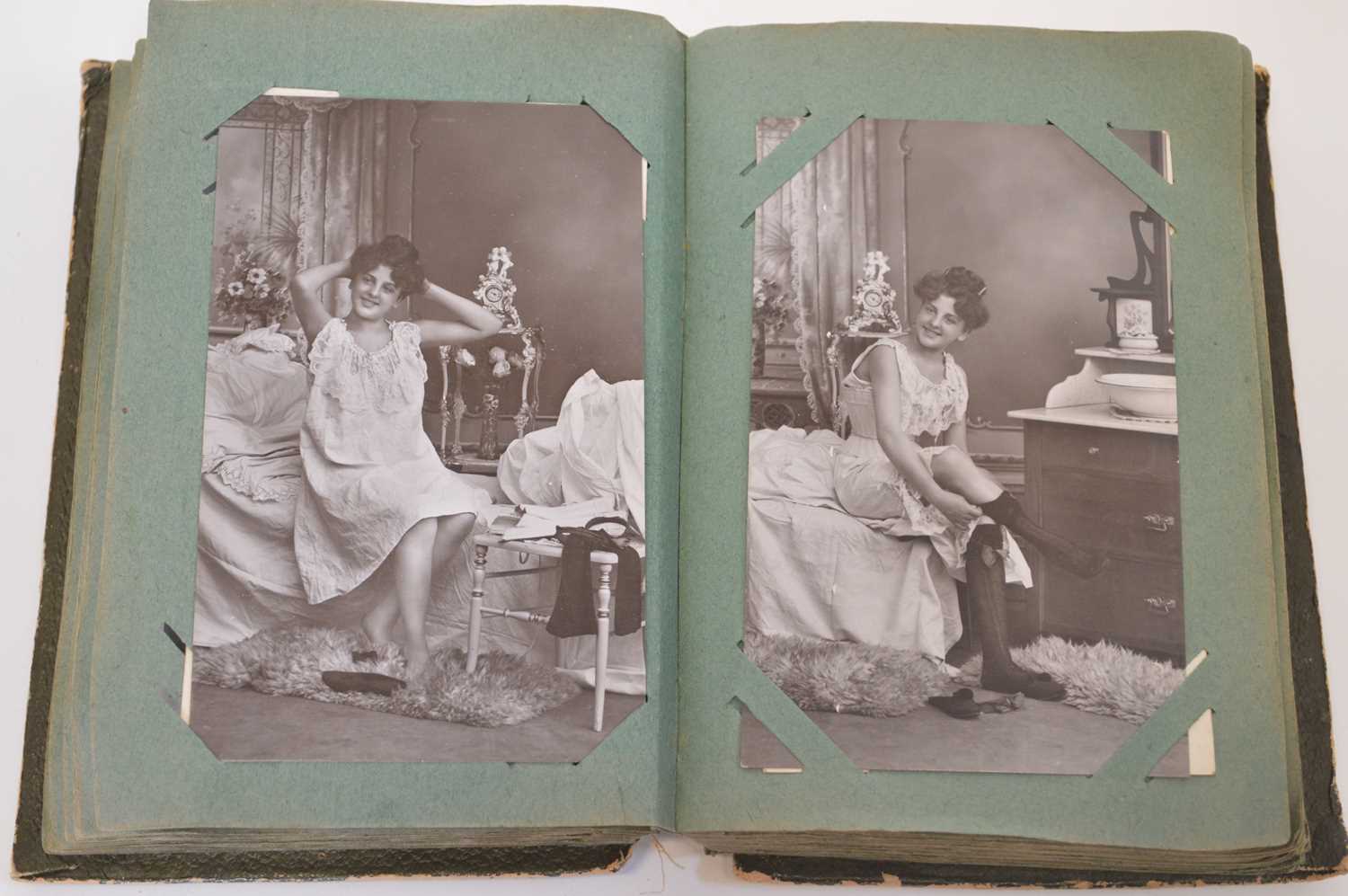 Lot 75 - Album of Victorian risque glamour postcards