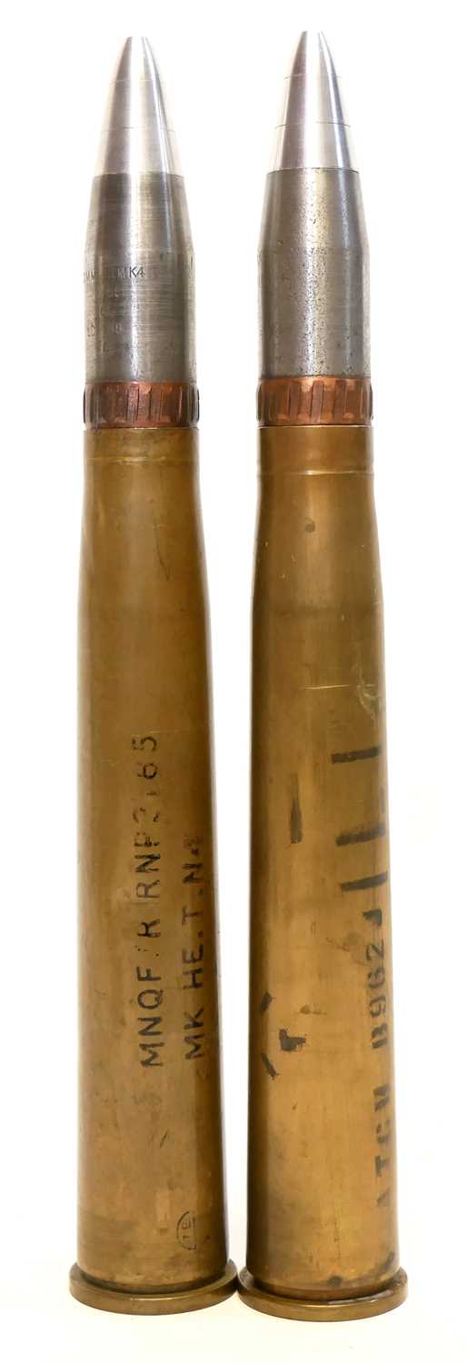 Lot 357 - Two inert 4mm Bofors gun rounds