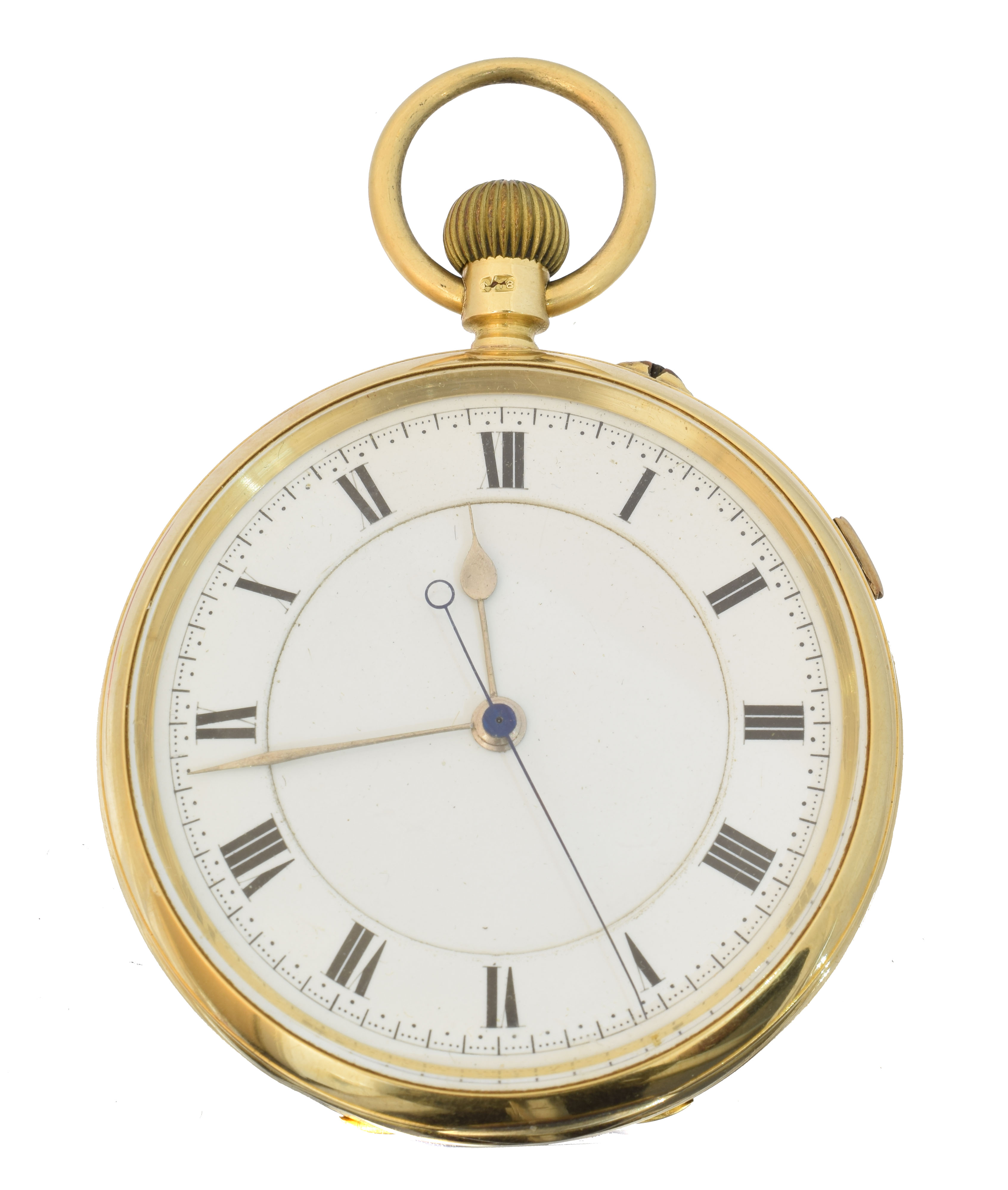 Lot 189 - An 18ct gold open face pocket watch,