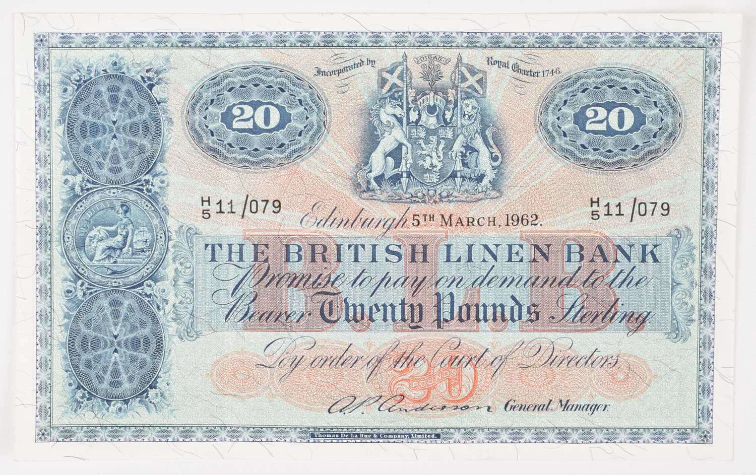 Lot 140 - Scotland, The British Linen Bank, Twenty