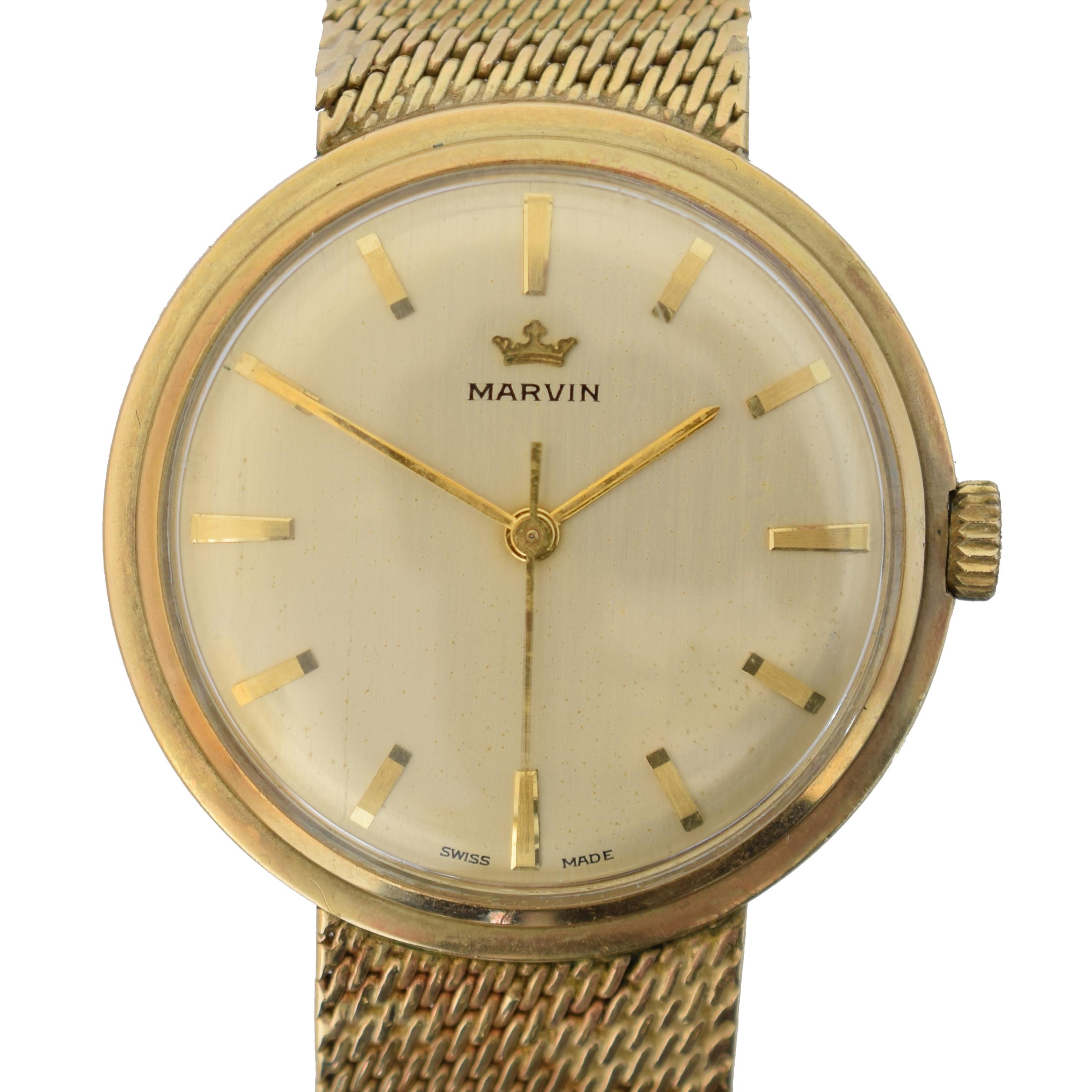 Lot 190 - A 9ct gold Marvin wristwatch,