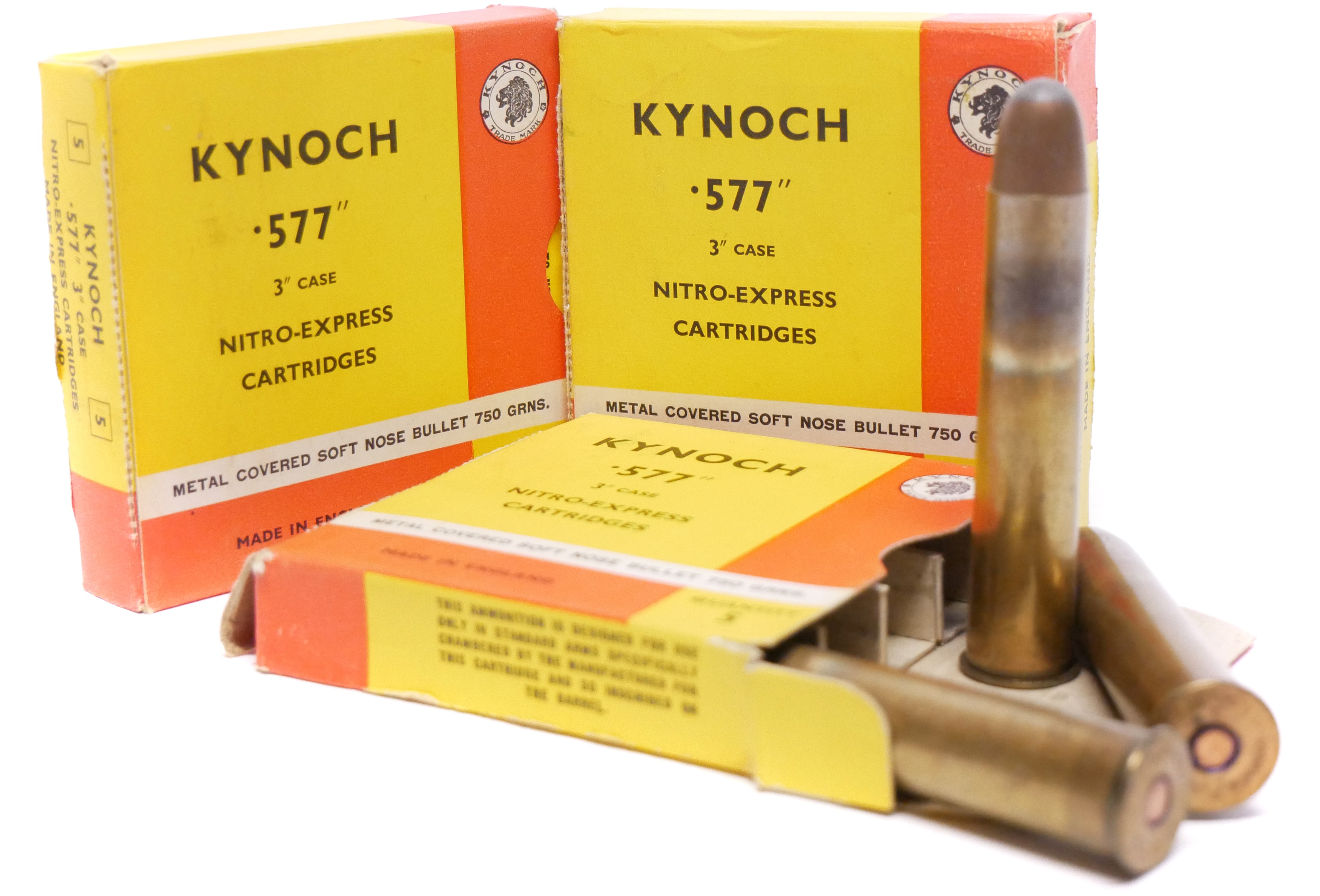 Lot 320 - Thirteen rounds of Kynoch .577 3" nitro